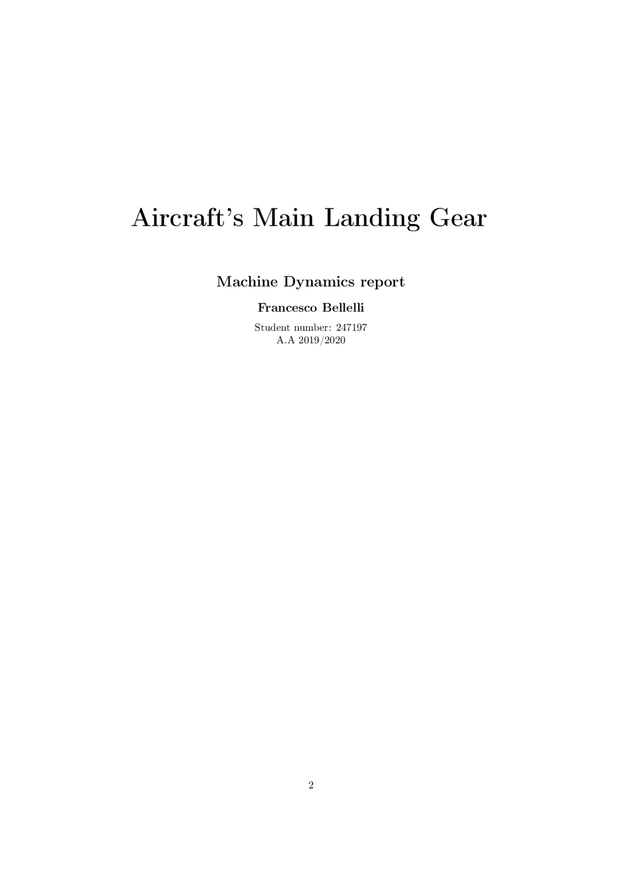 Landing Gear Project (with Matlab Simulink) as a MDOF system | Guide ...