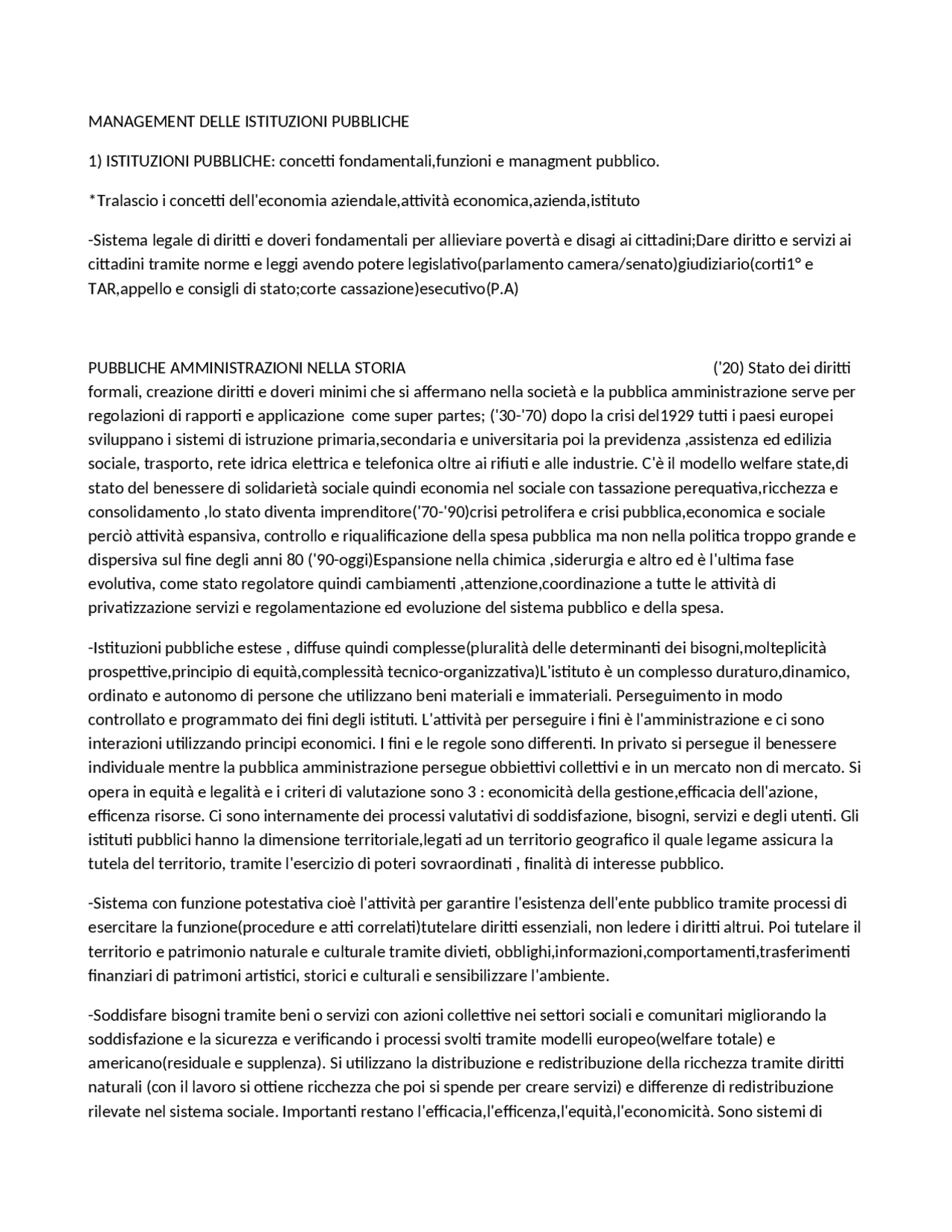 Dispensa Management Pubblico Docsity