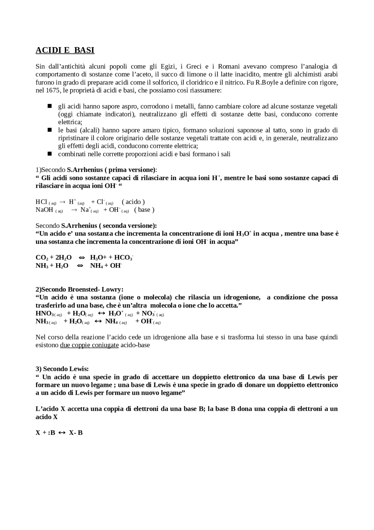 Appunti Su Acidi Basi E Ph Docsity