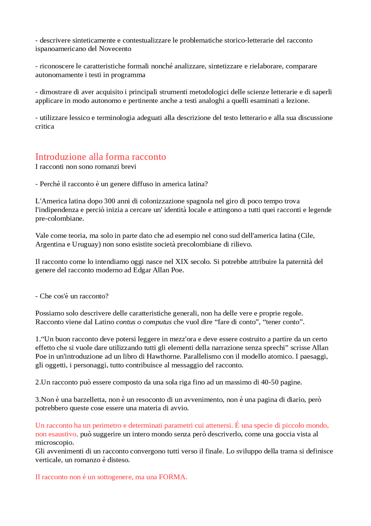 Riassunto Lezioni Ispanoamericane Docsity