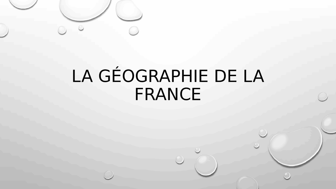 La geographie de la france - Docsity