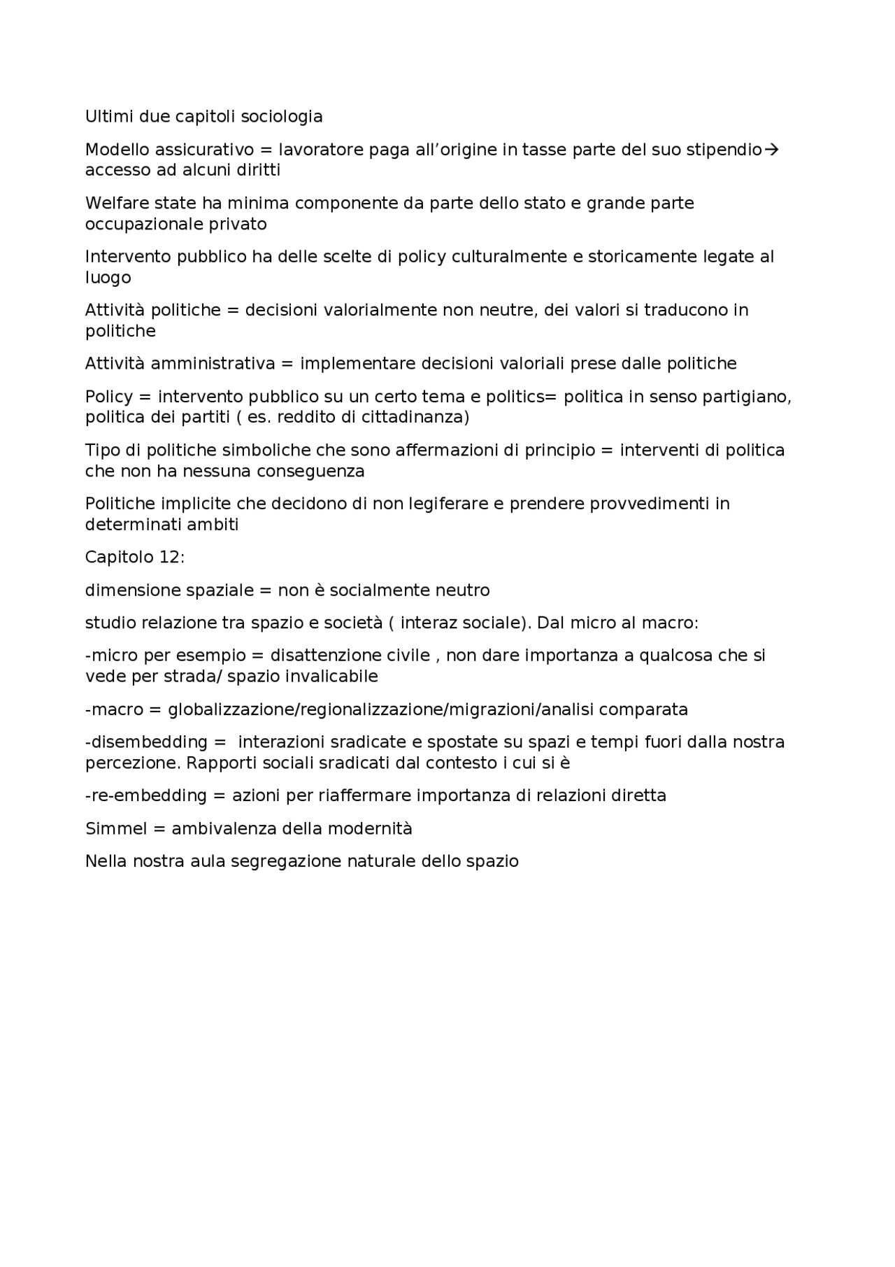 Sociologia Appunti Primo Anno Docsity