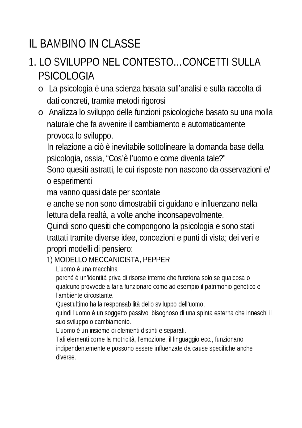 Il Bambino In Classe Docsity