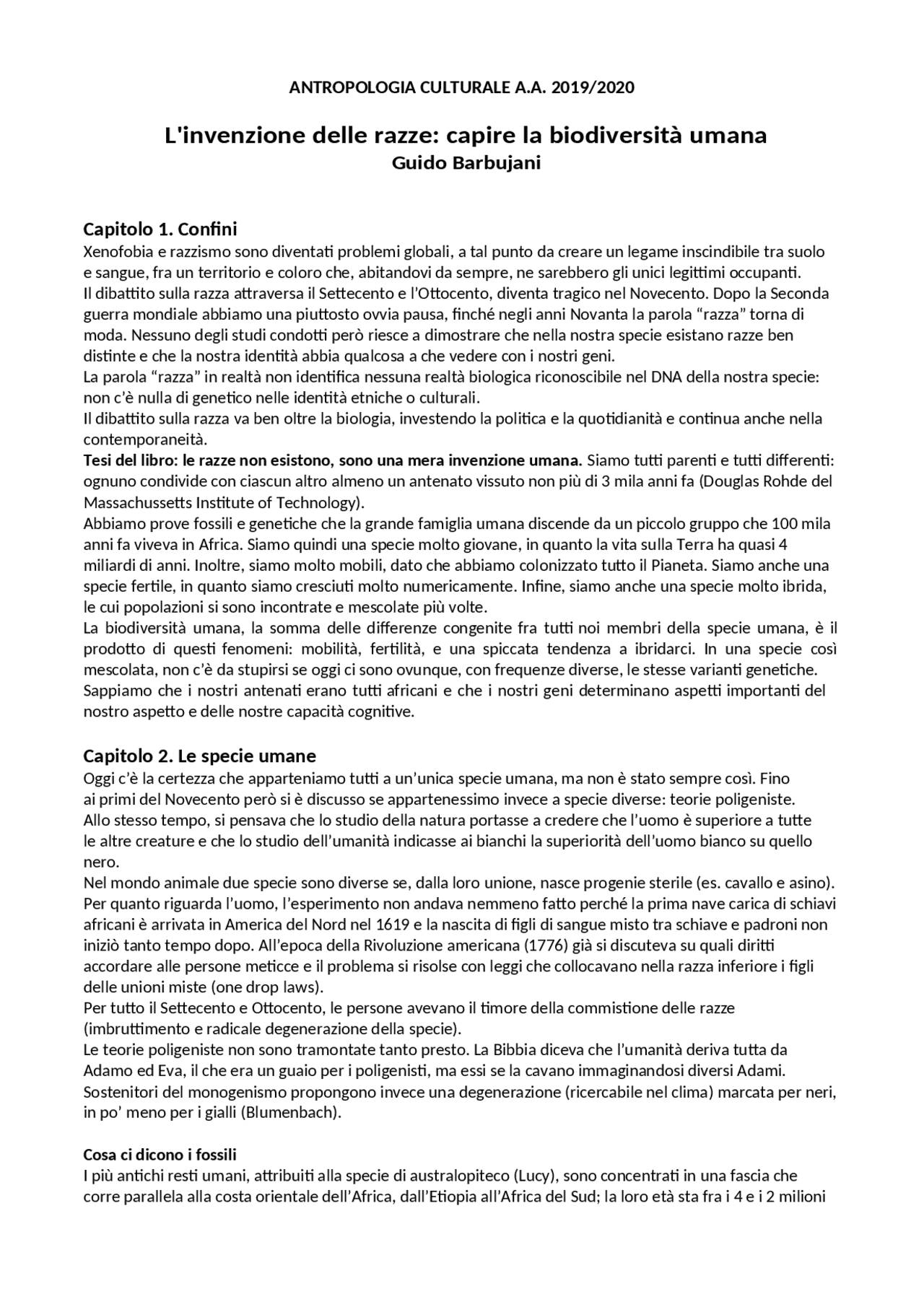 Linvenzione Delle Razze Guido Barbujani Docsity