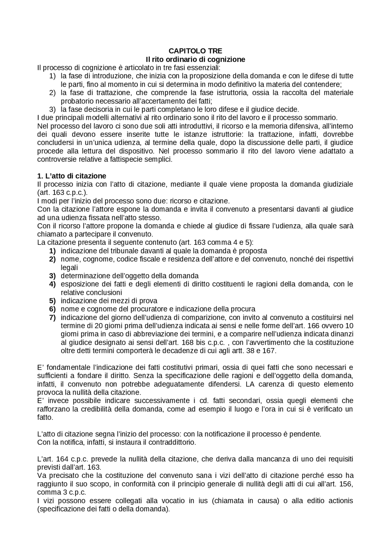 Diritto Processuale Civile Cap 3 Biavati Docsity