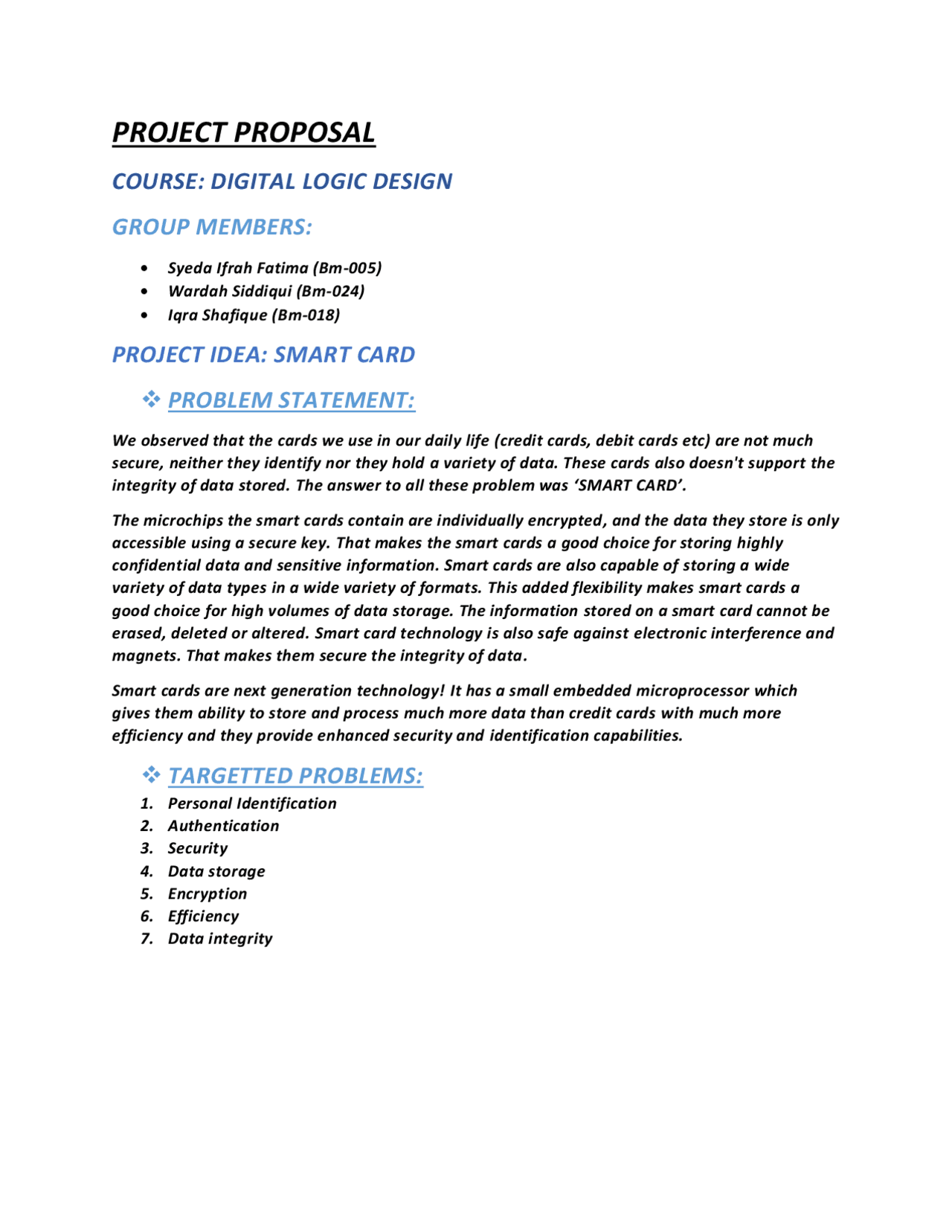 DLD proposal. Smart card - Docsity