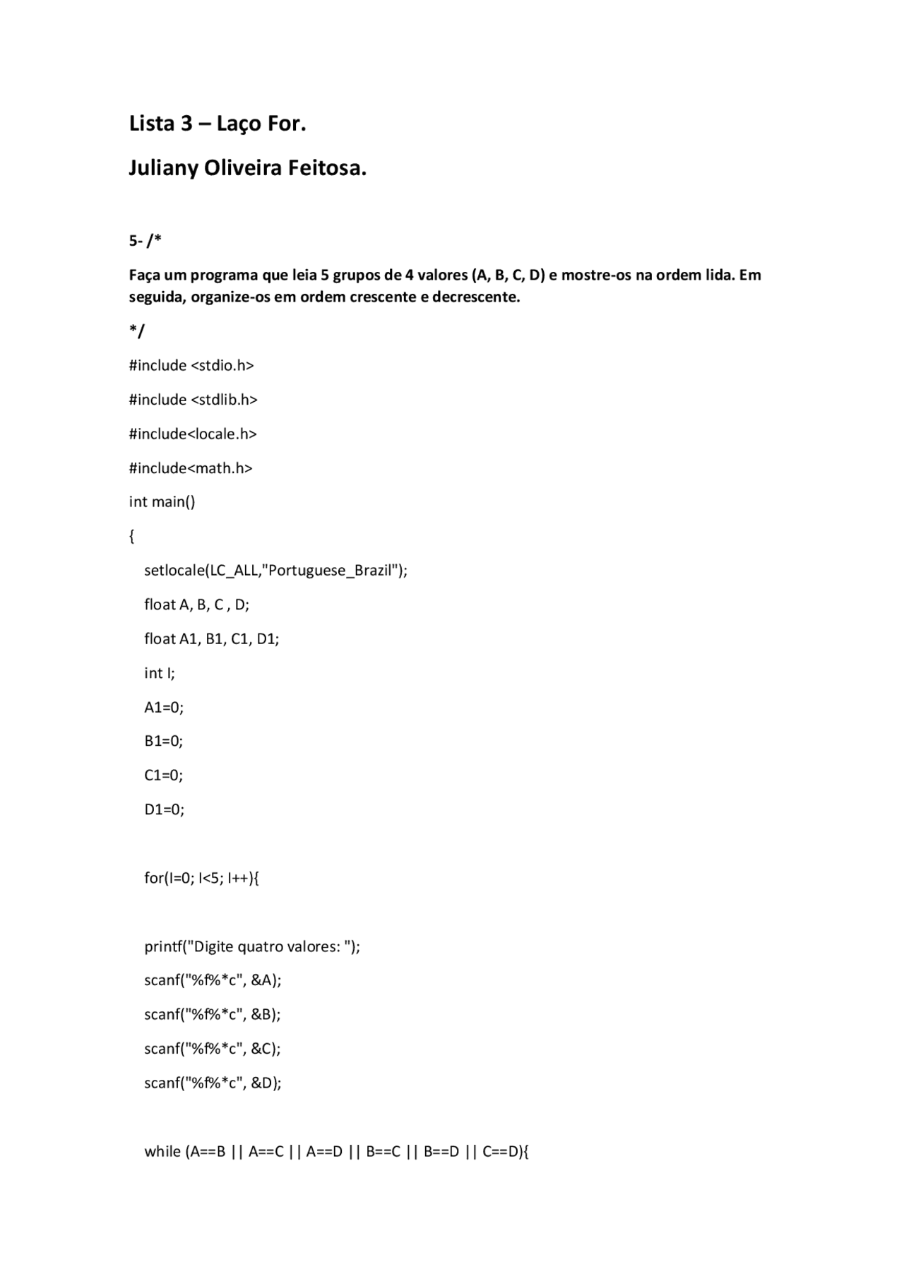 Algoritmo e Logica de programação | Exercícios Algoritmos e Programação ...