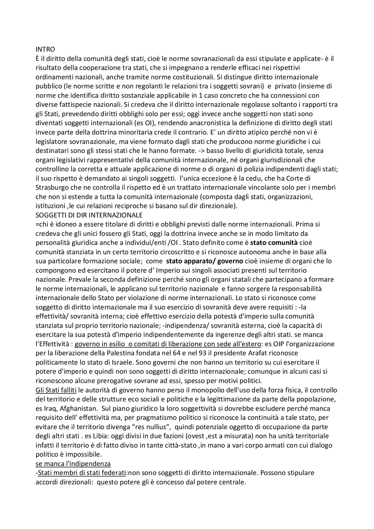 Soggetti Del Diritto Internazionale Docsity