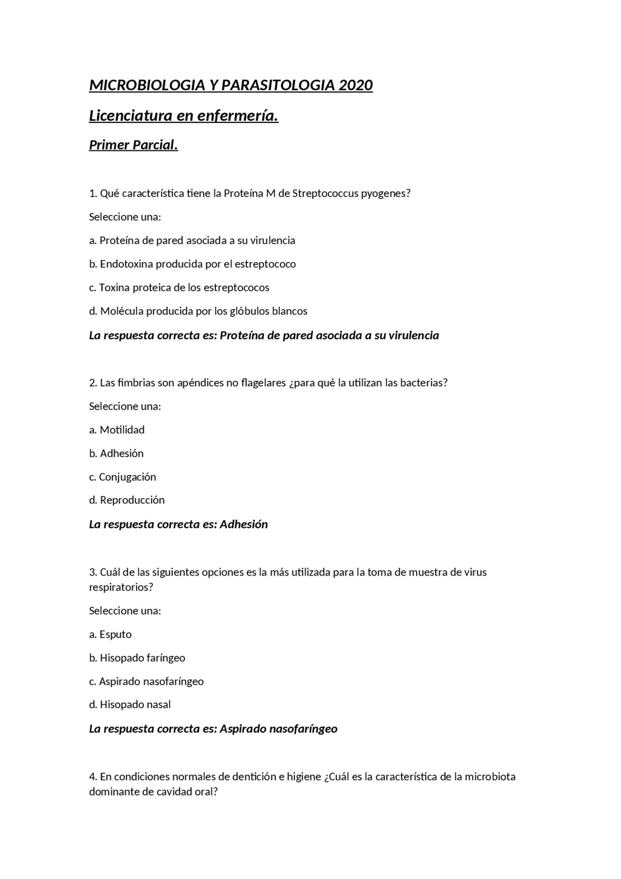 1er Parcial Microbiología Docsity