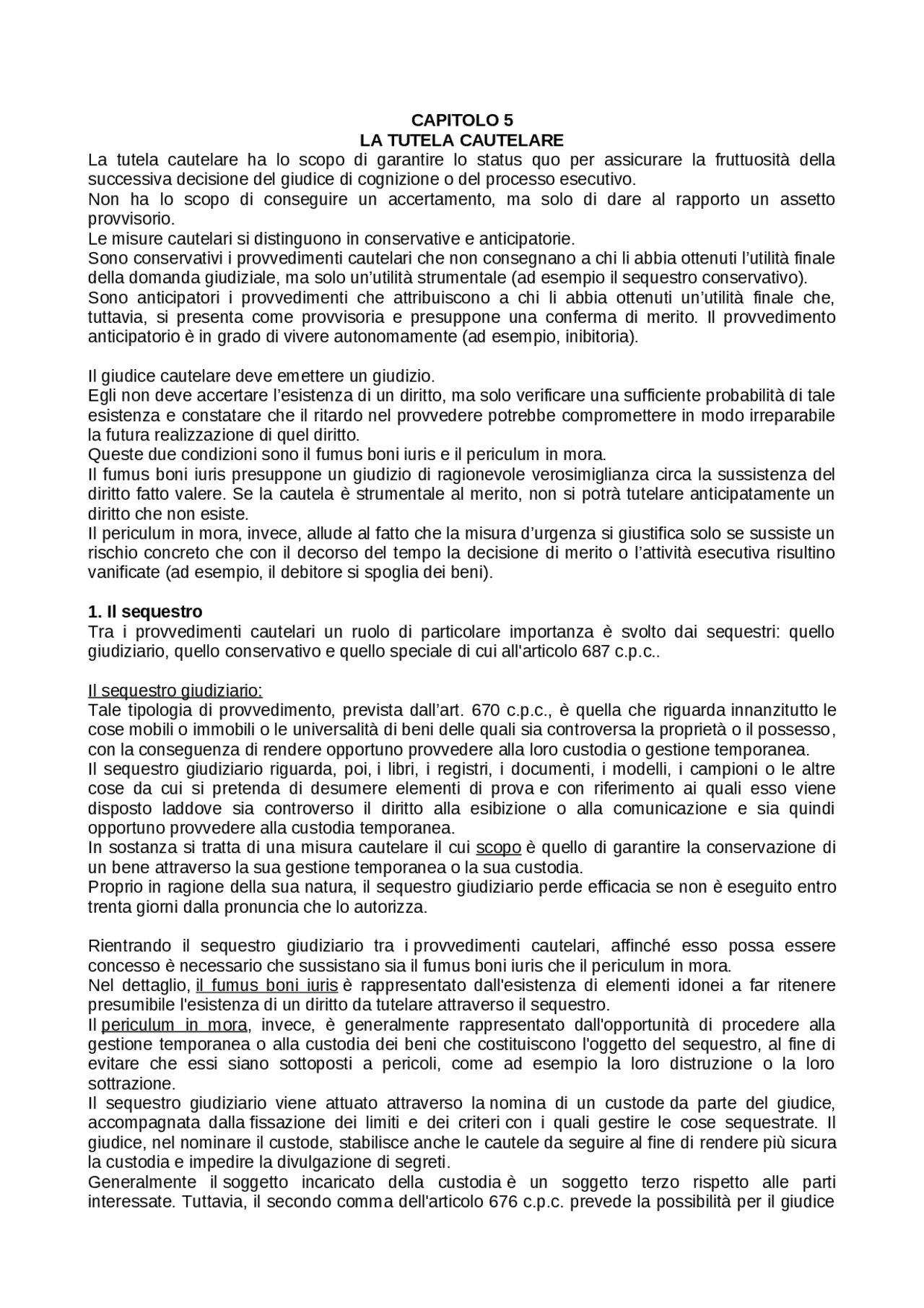 Diritto Processuale Civile Cap 5 Biavati Docsity