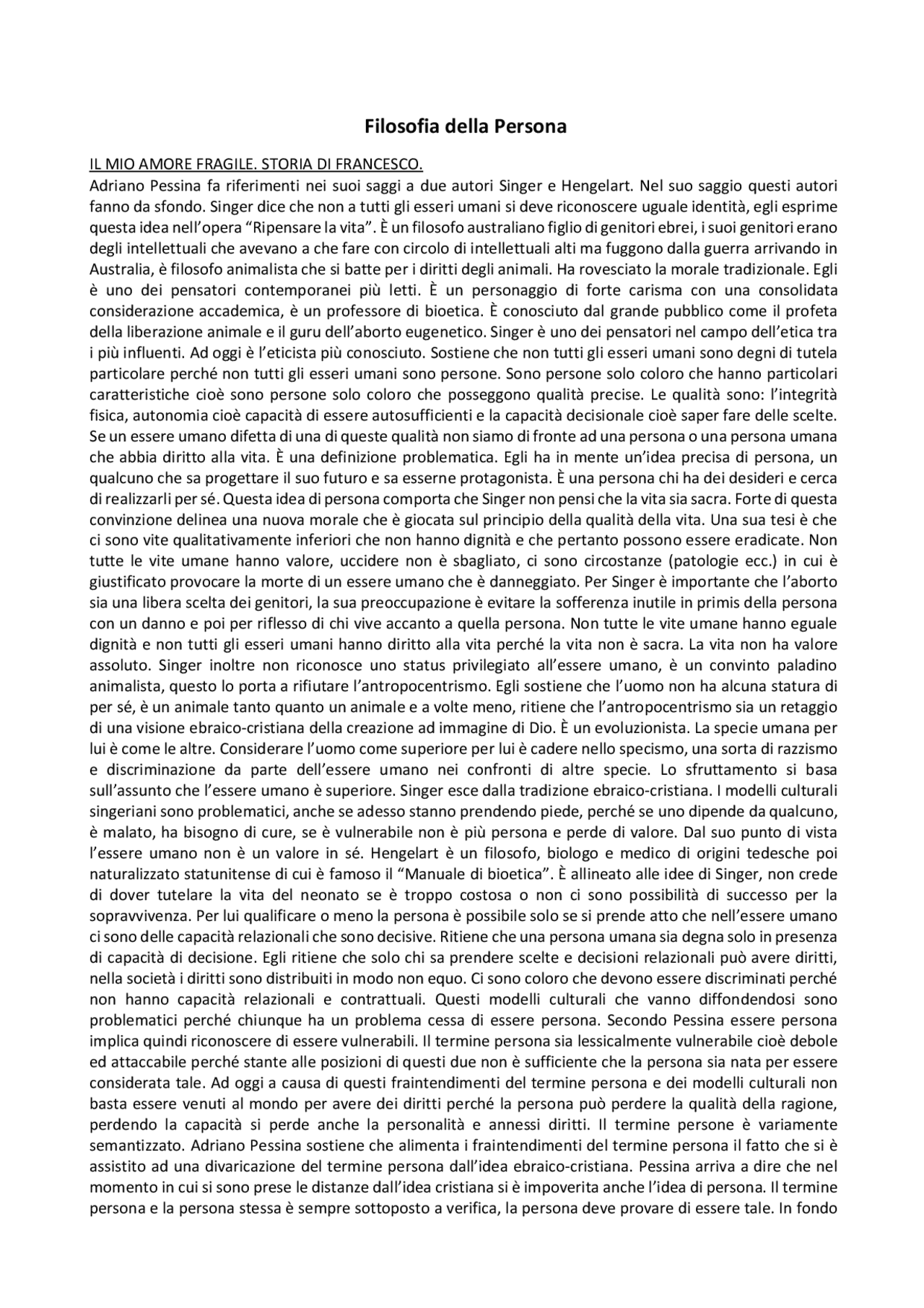 Appunti Di Filosofia Della Persona Docsity