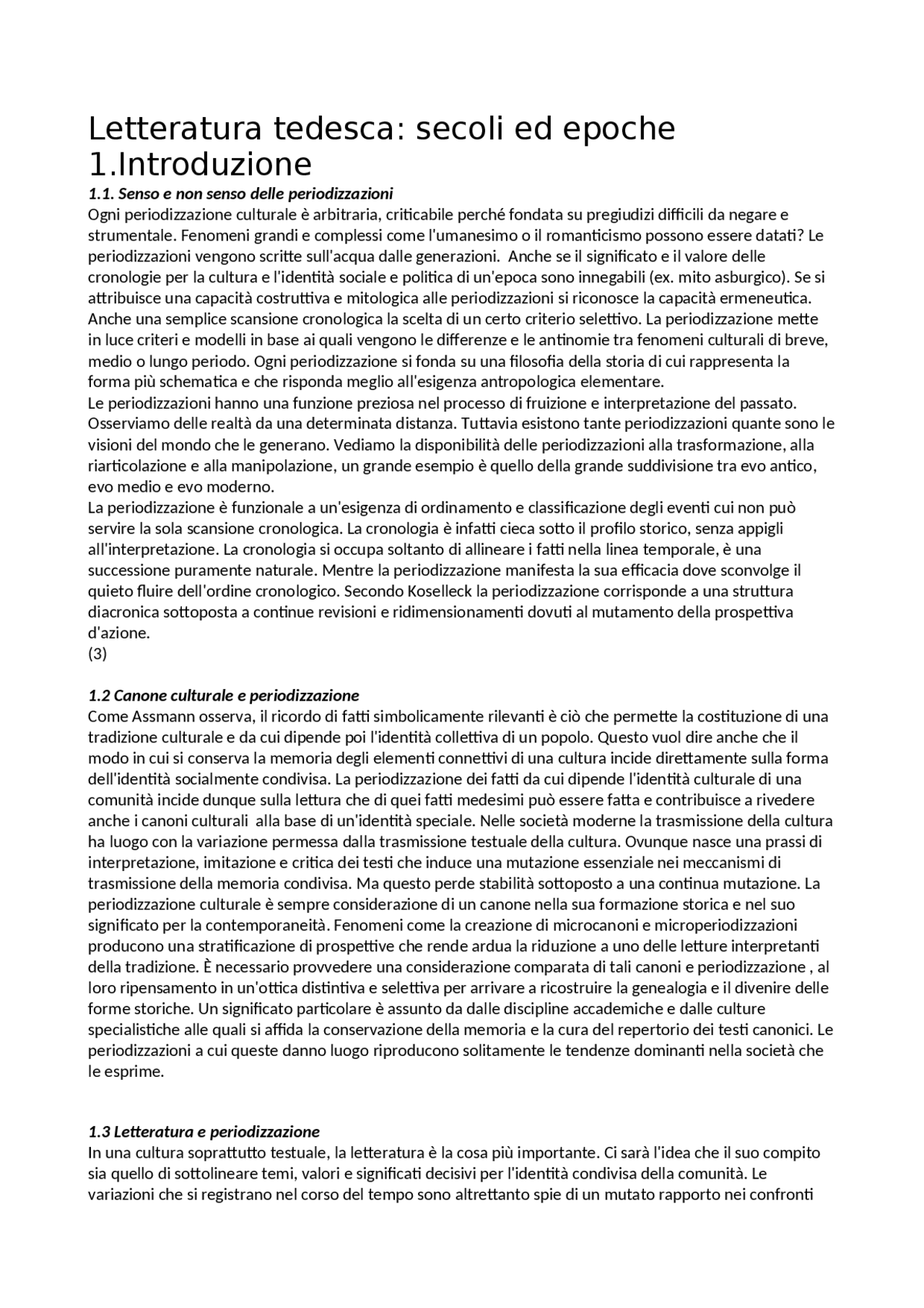 Letteratura tedesca I - Docsity