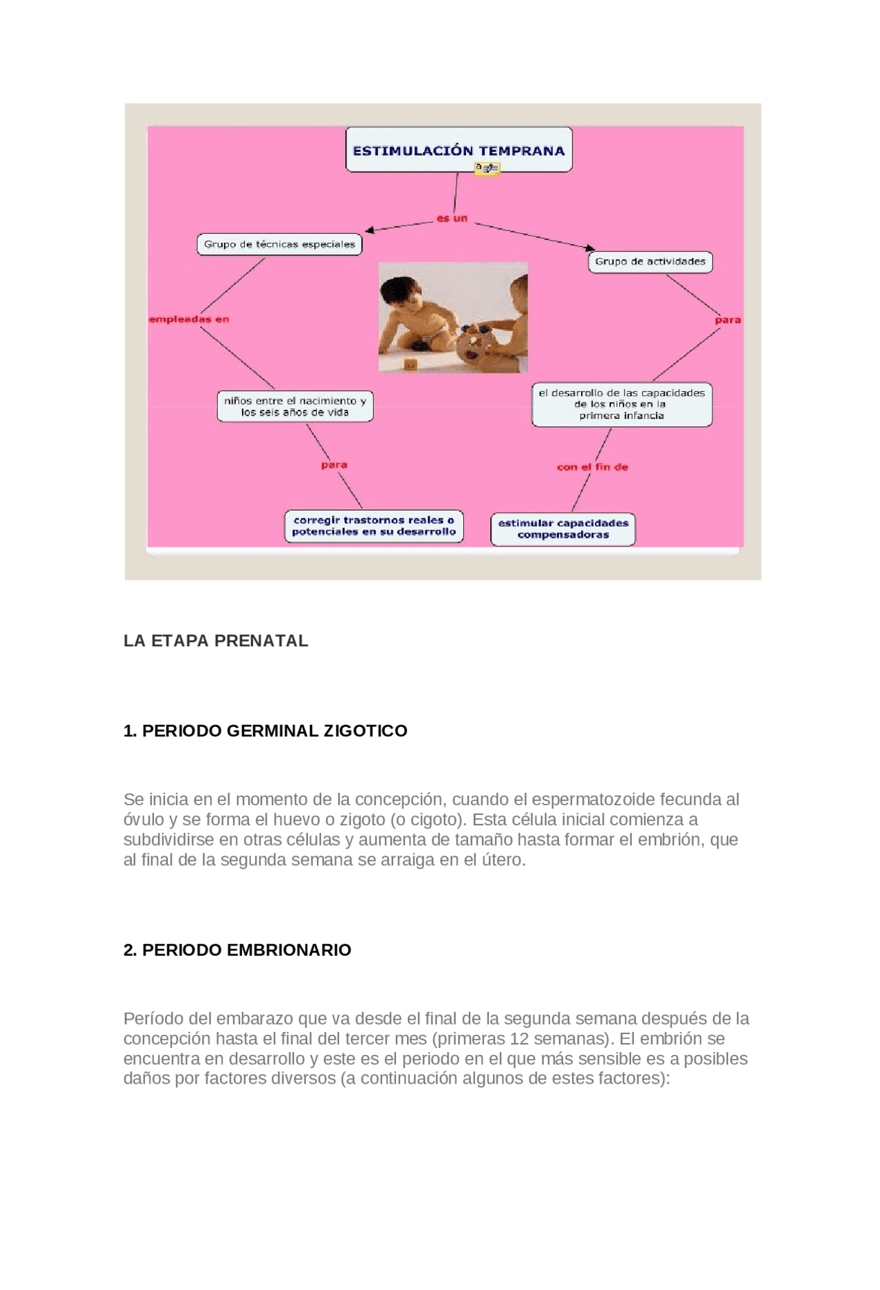 Estimulacion Temprana Docsity