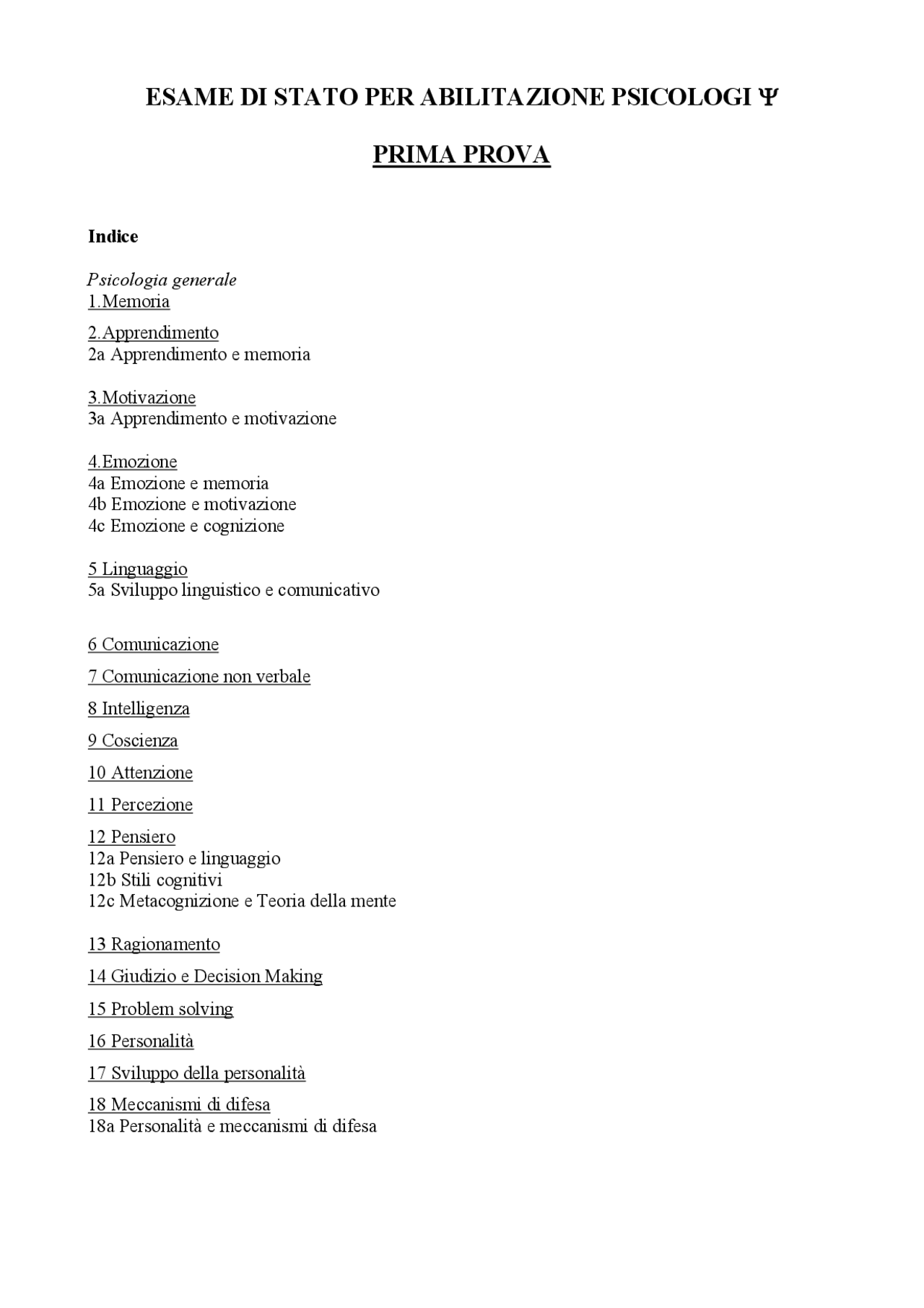 Materiale Completo Prima Prova Esame Di Stato Psicologia 51 Temi 110