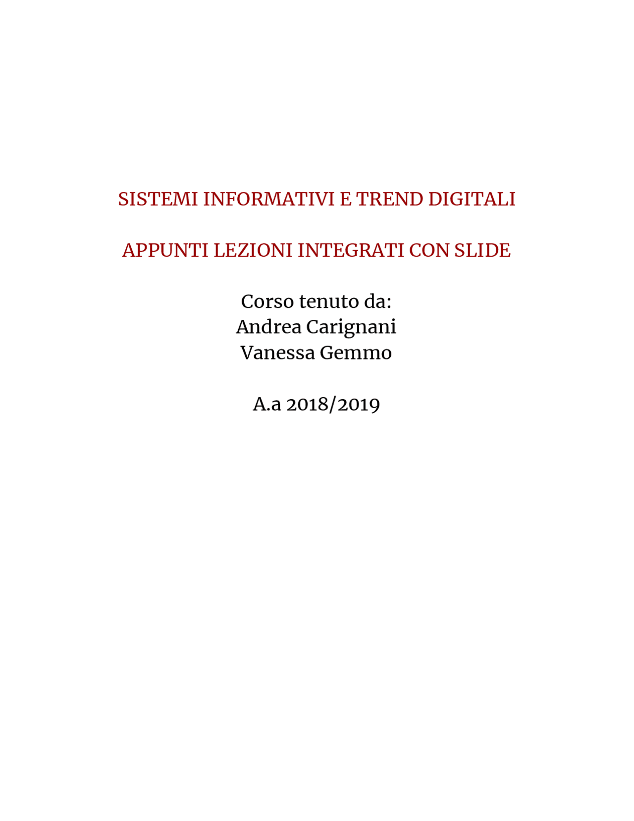 Sistemi Informativi E Trend Digitali Docsity