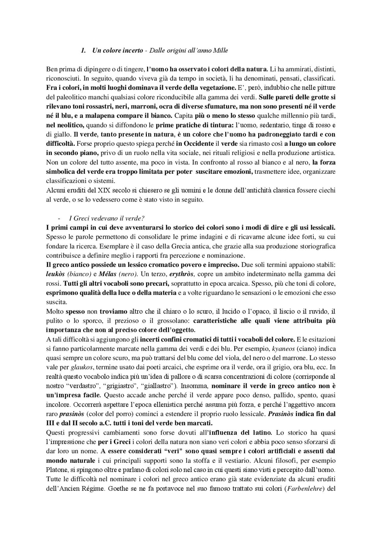 Verde Storia Di Un Colore Michel Pastoureau Docsity