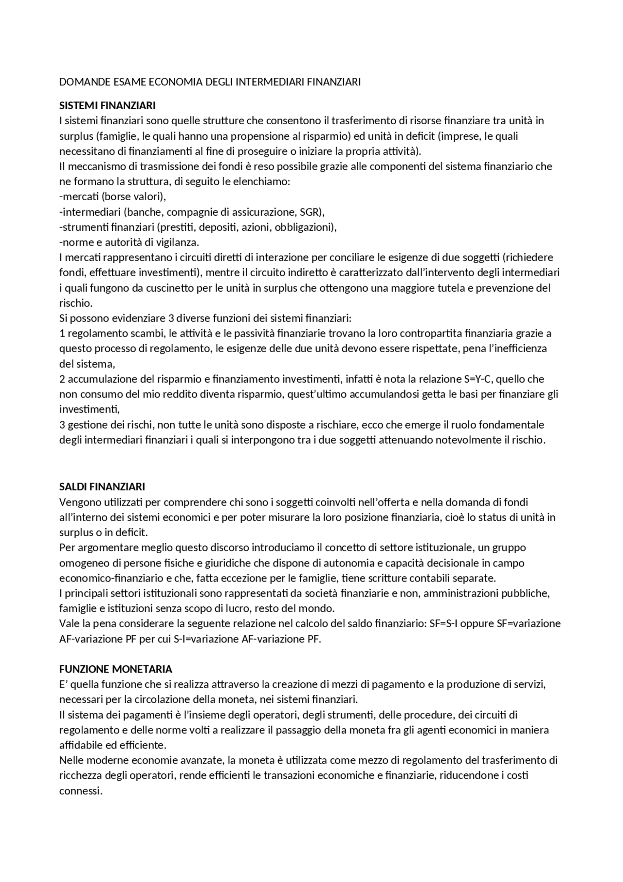 Domande eif aggiornate al 2020 - Docsity