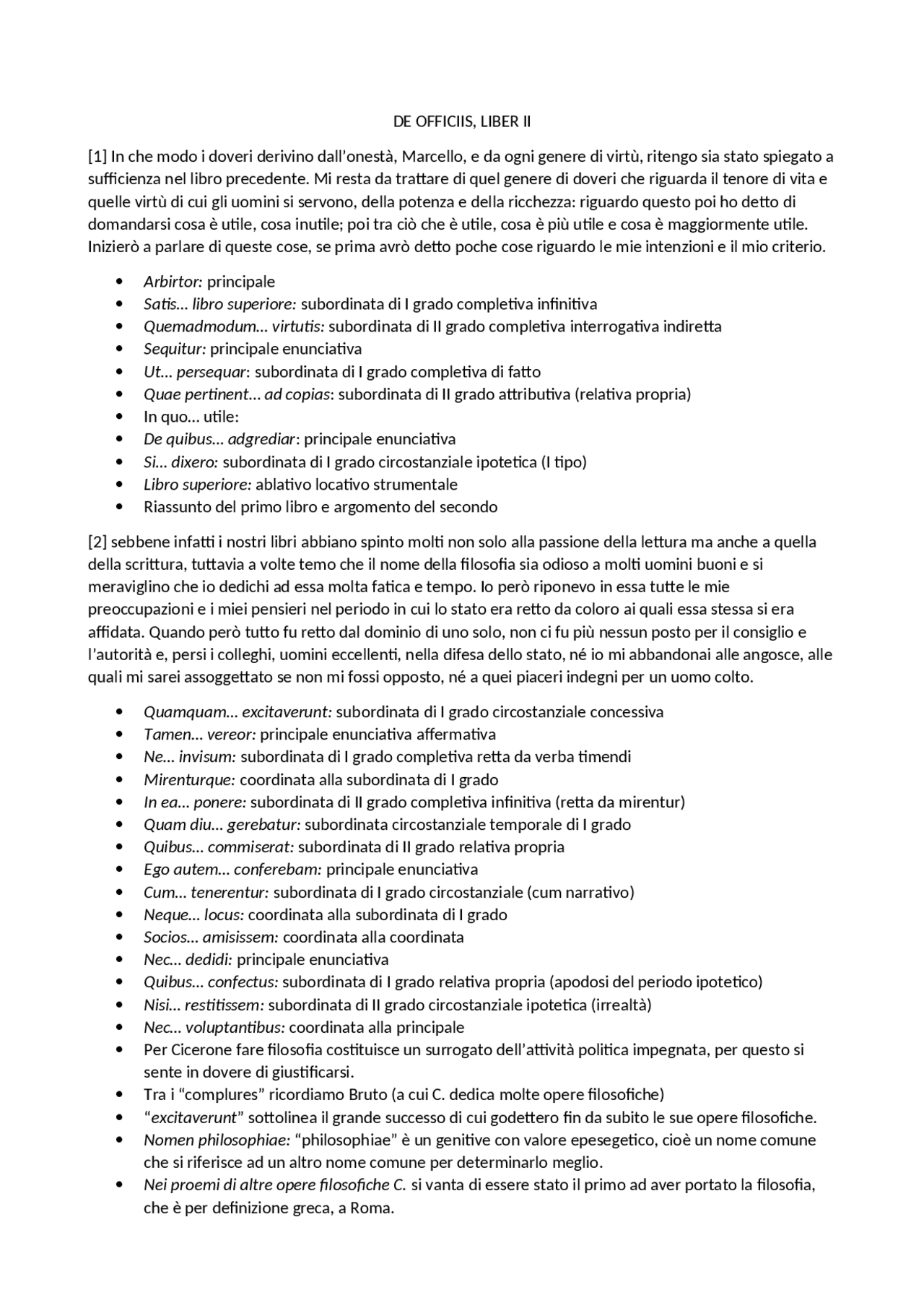 De Officiis Libro Ii Cicerone Docsity