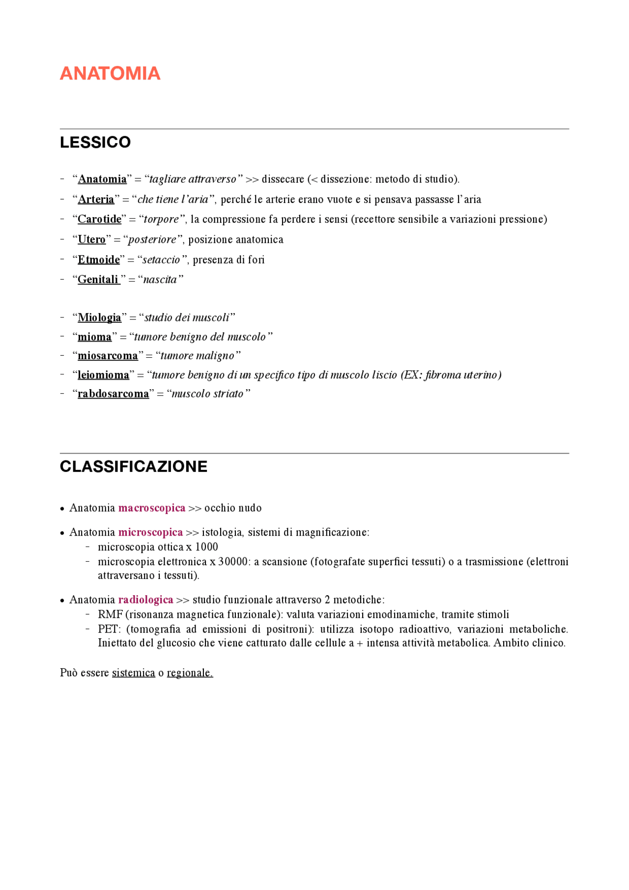 Anatomia Apparati E Tessuti Docsity
