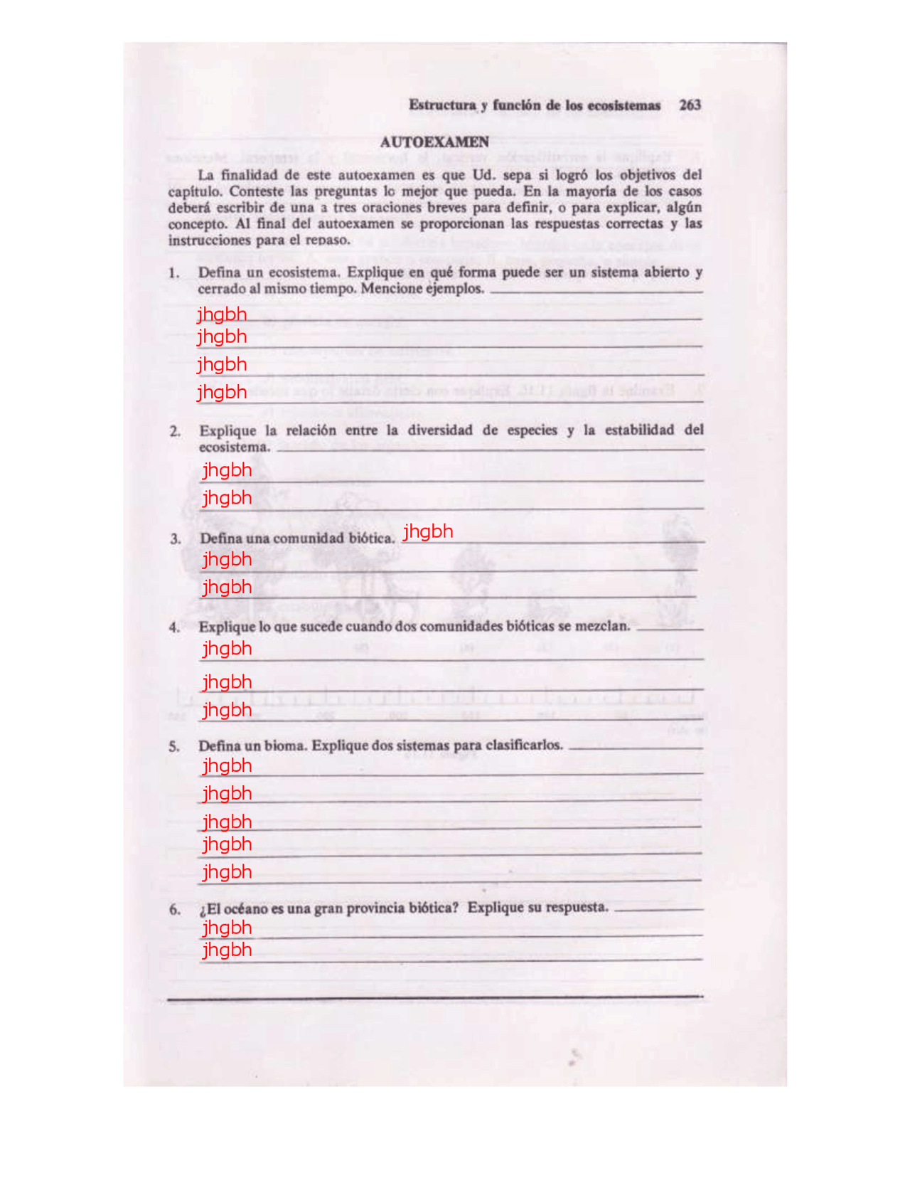 AutoevaluaciÓn 11 Capitulo 11 Exámenes De Ecología Docsity