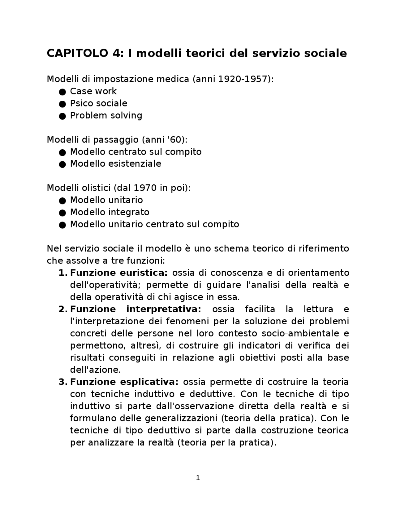 Modelli Teorici Del Servizio Sociale Docsity