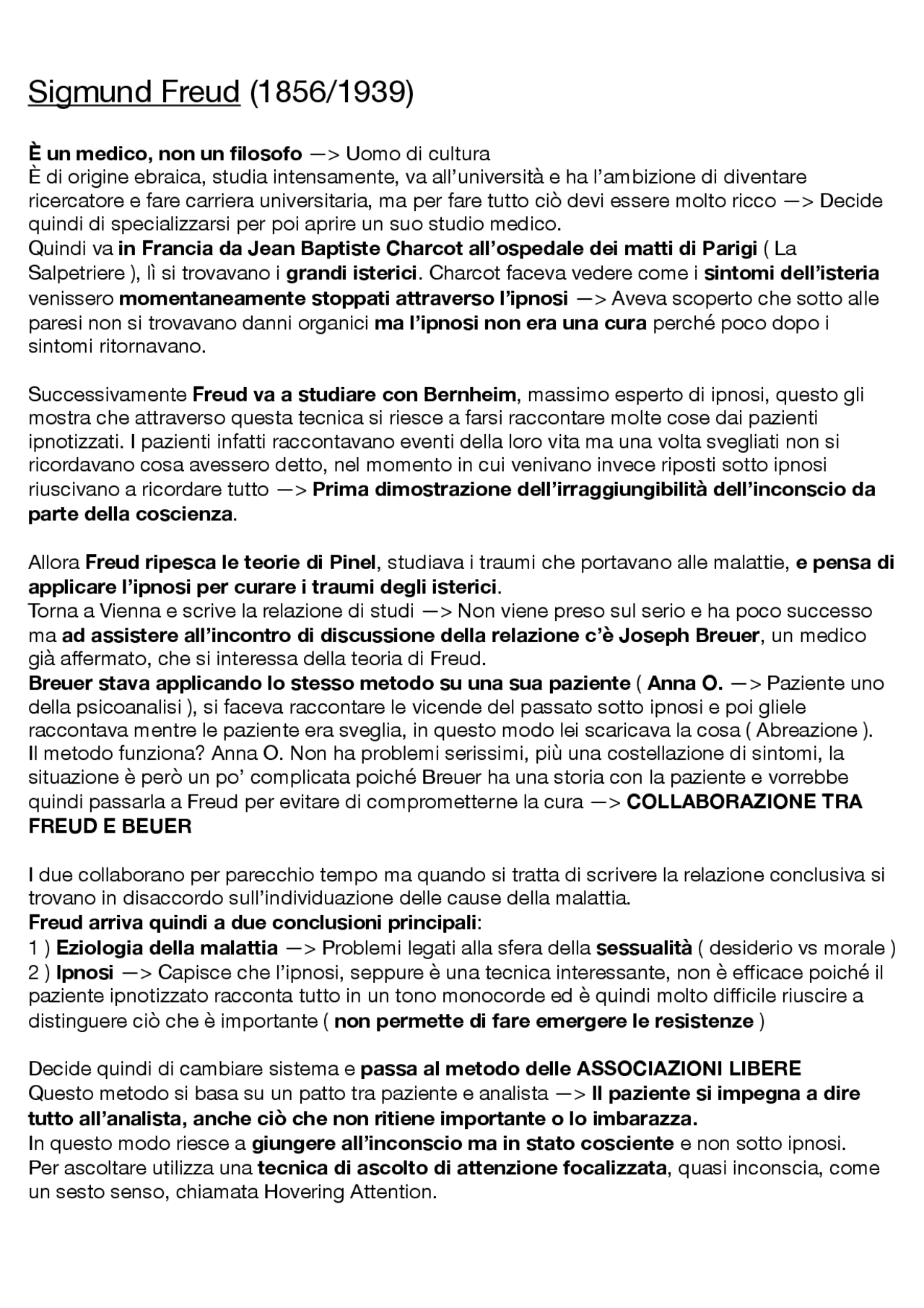 Schema Riassuntivo Su Freud Docsity
