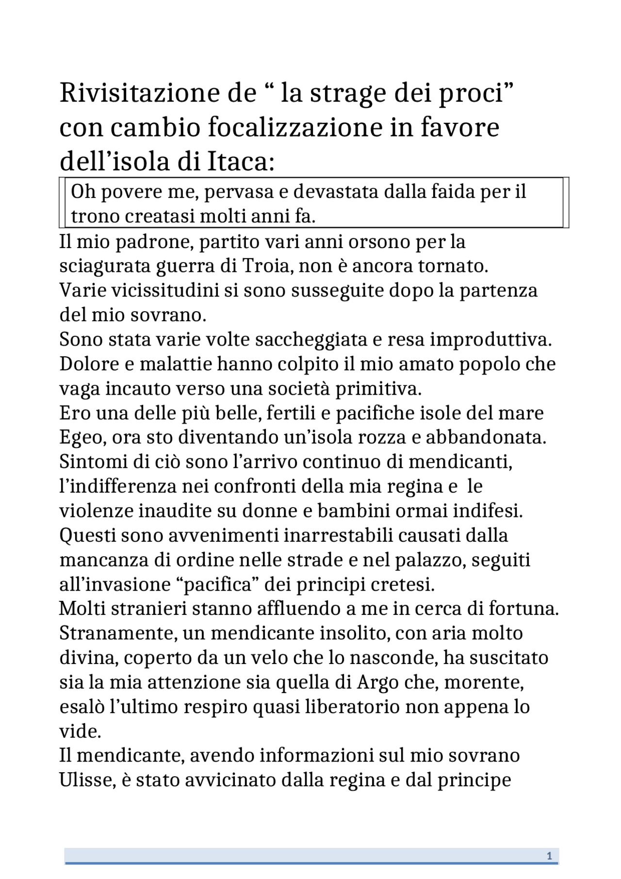 Rivisitazione Di Itaca Docsity