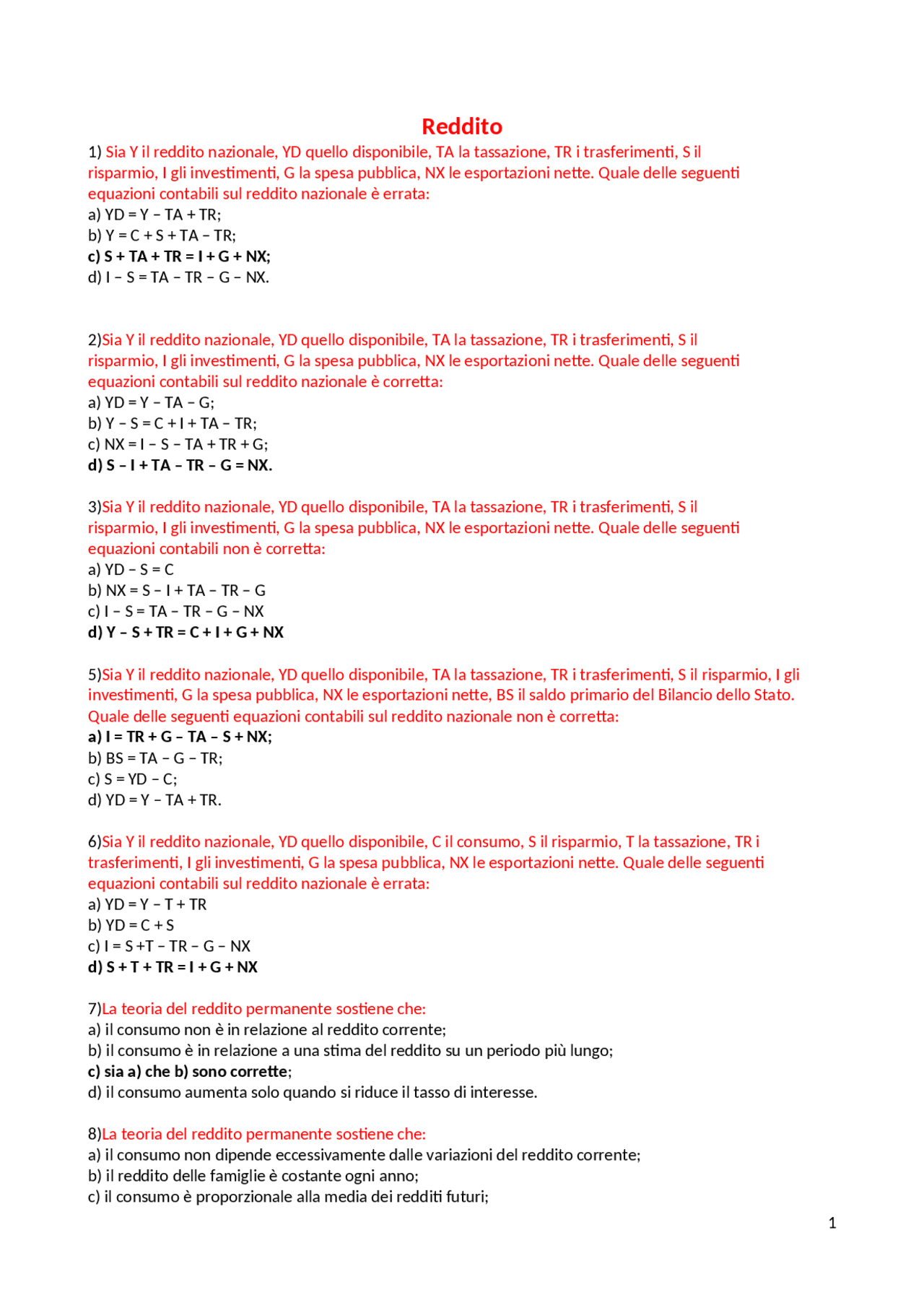 Risposte Esami Macroeconomia Docsity