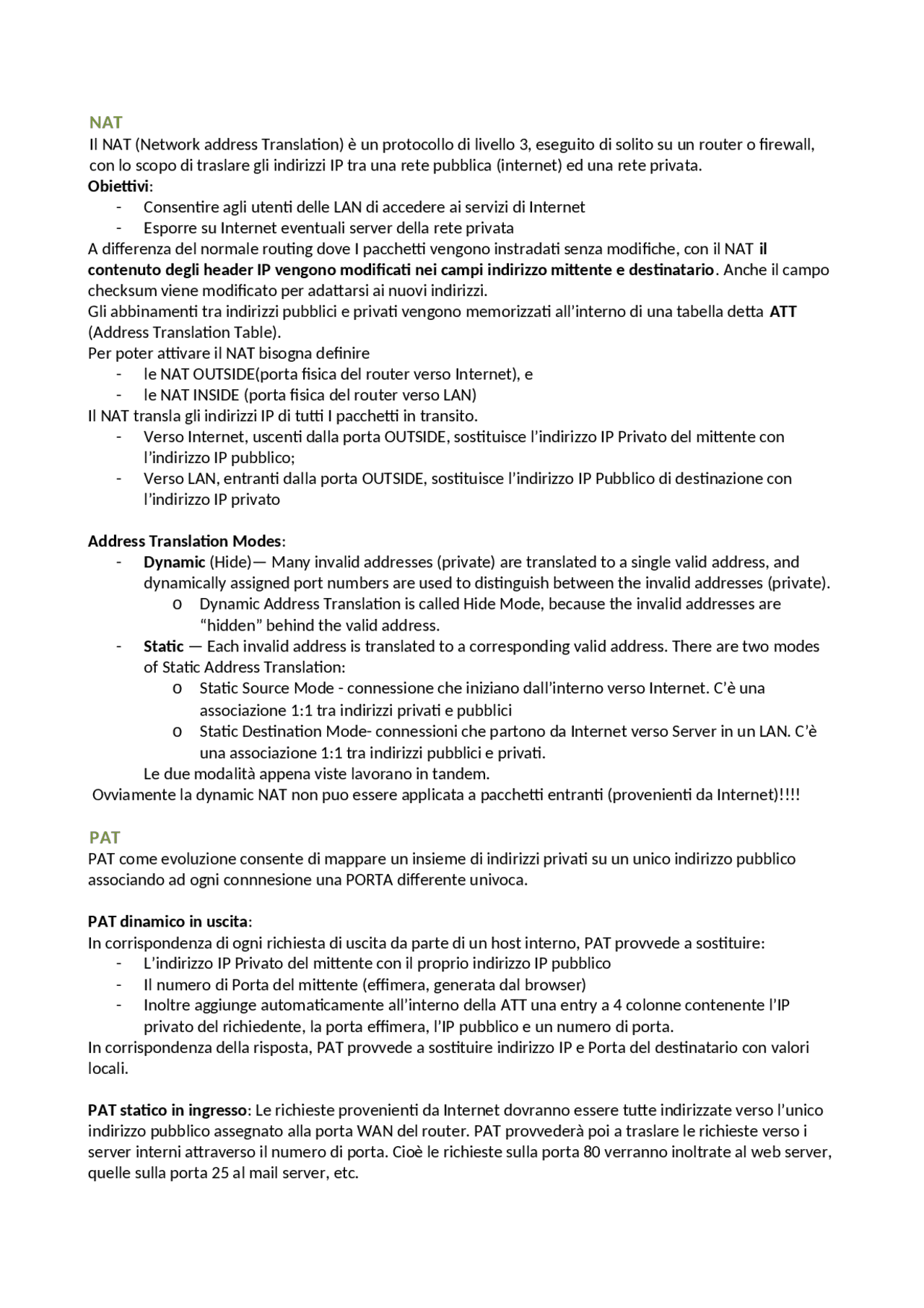 Appunti 5°anno Itis Protocolli Tcpip E Firewall Docsity