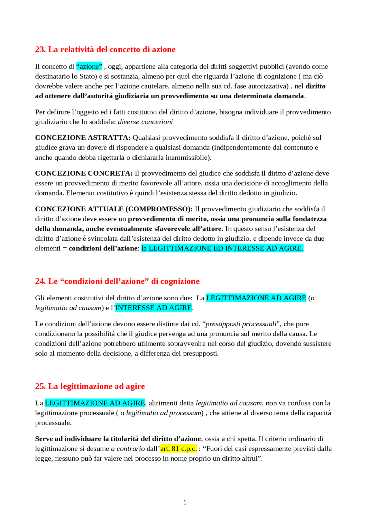 Riassunti Procedura Civile Balena Vol I Ii Docsity