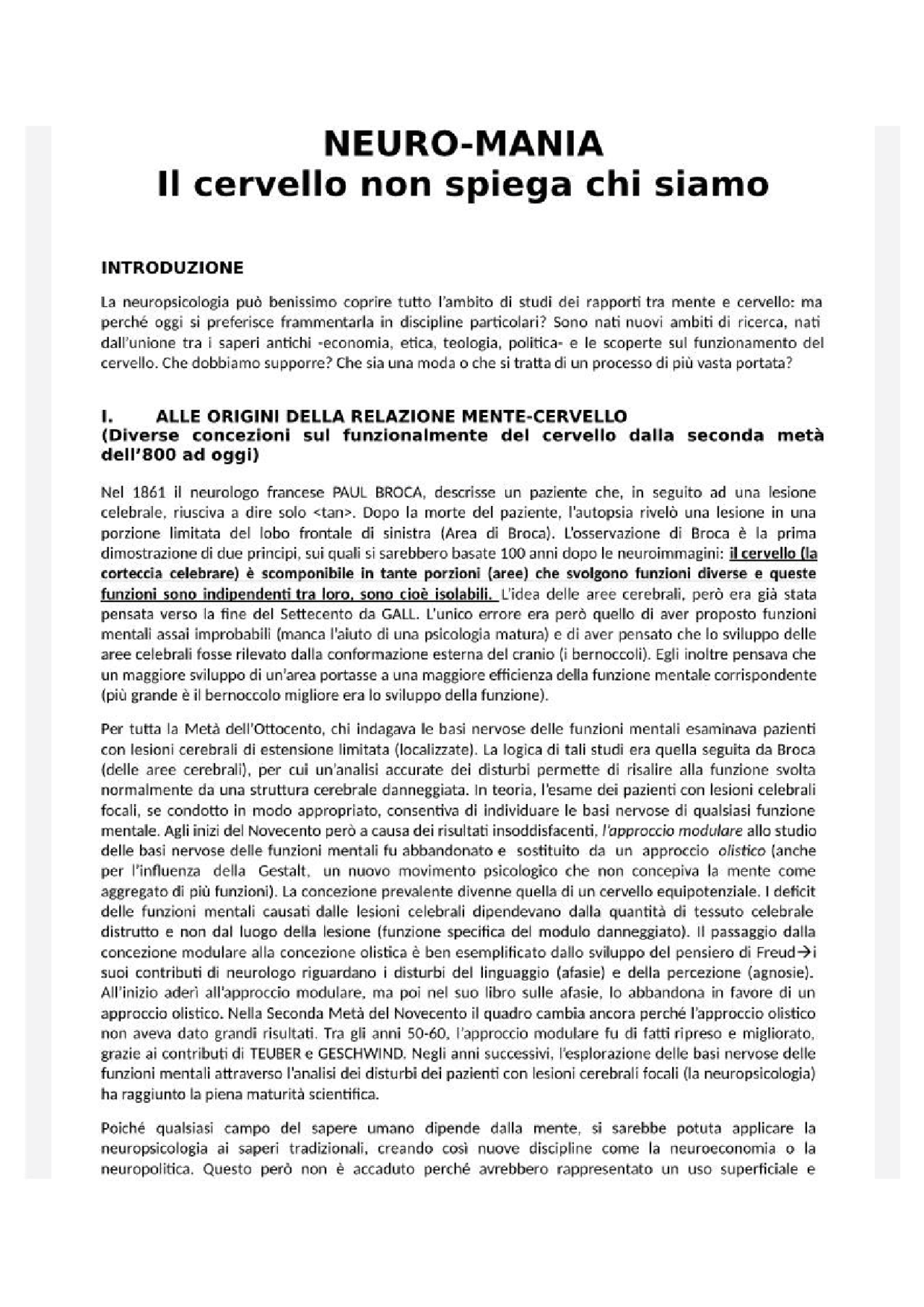 Neuromania Riassunto Docsity