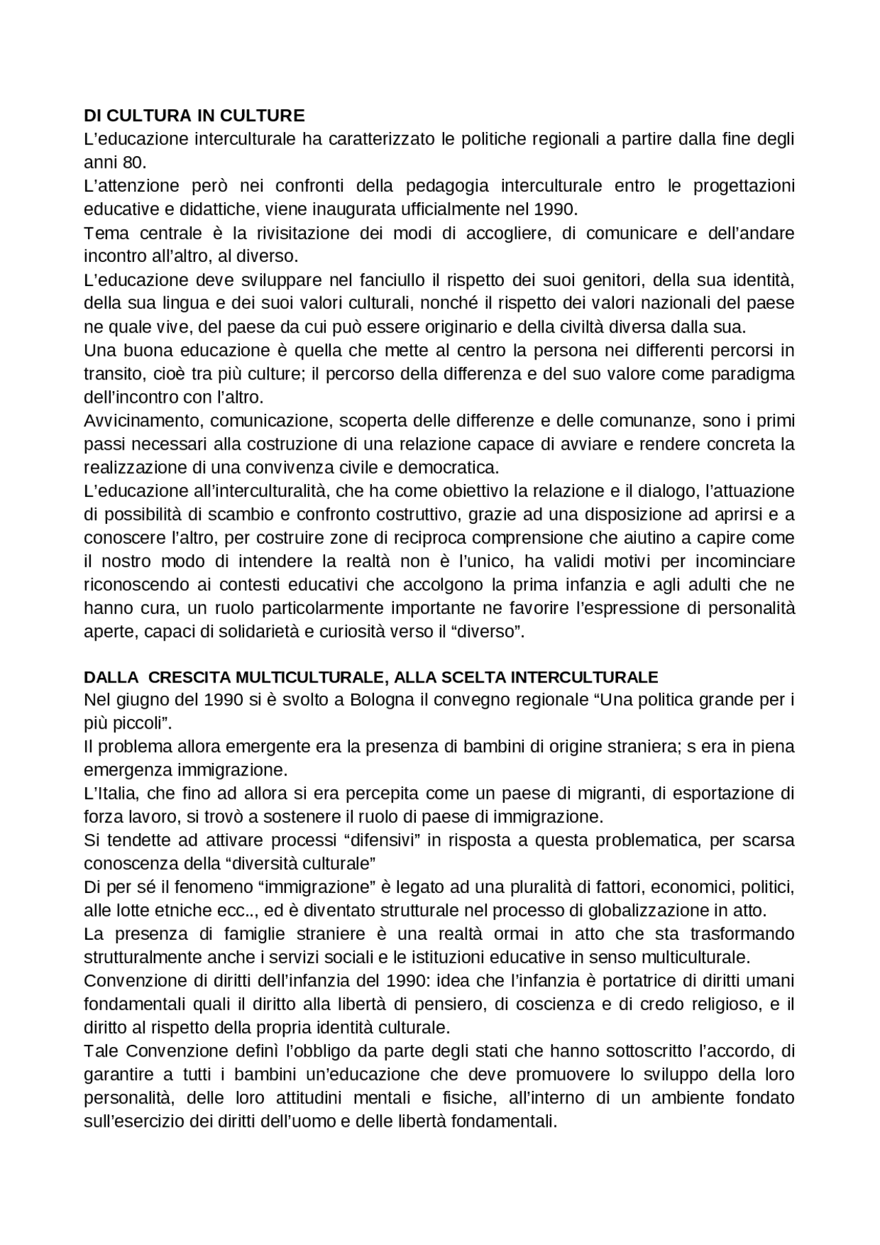 Di Cultura In Culture Docsity