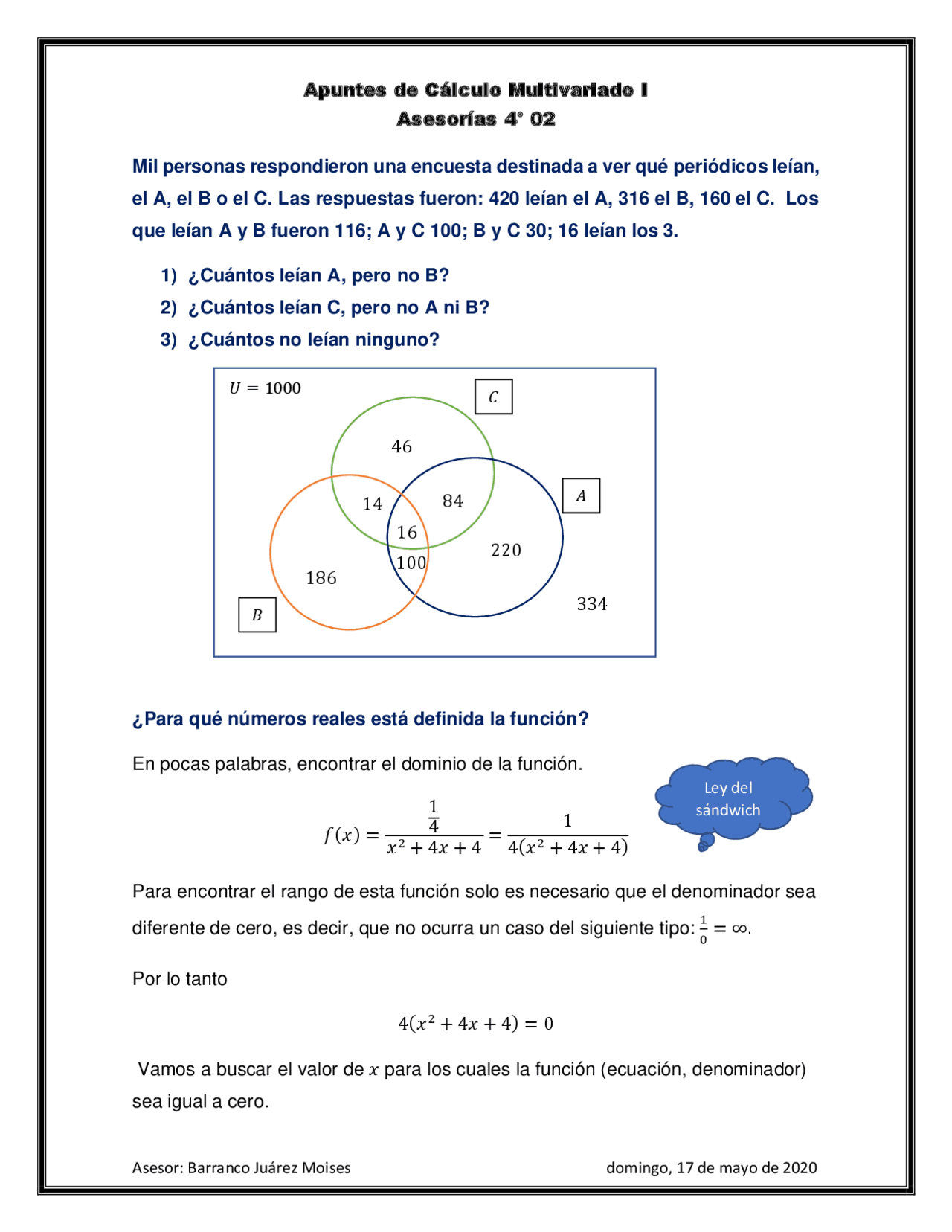 Calculo Multivariado | Guías, Proyectos, Investigaciones de Cálculo ...