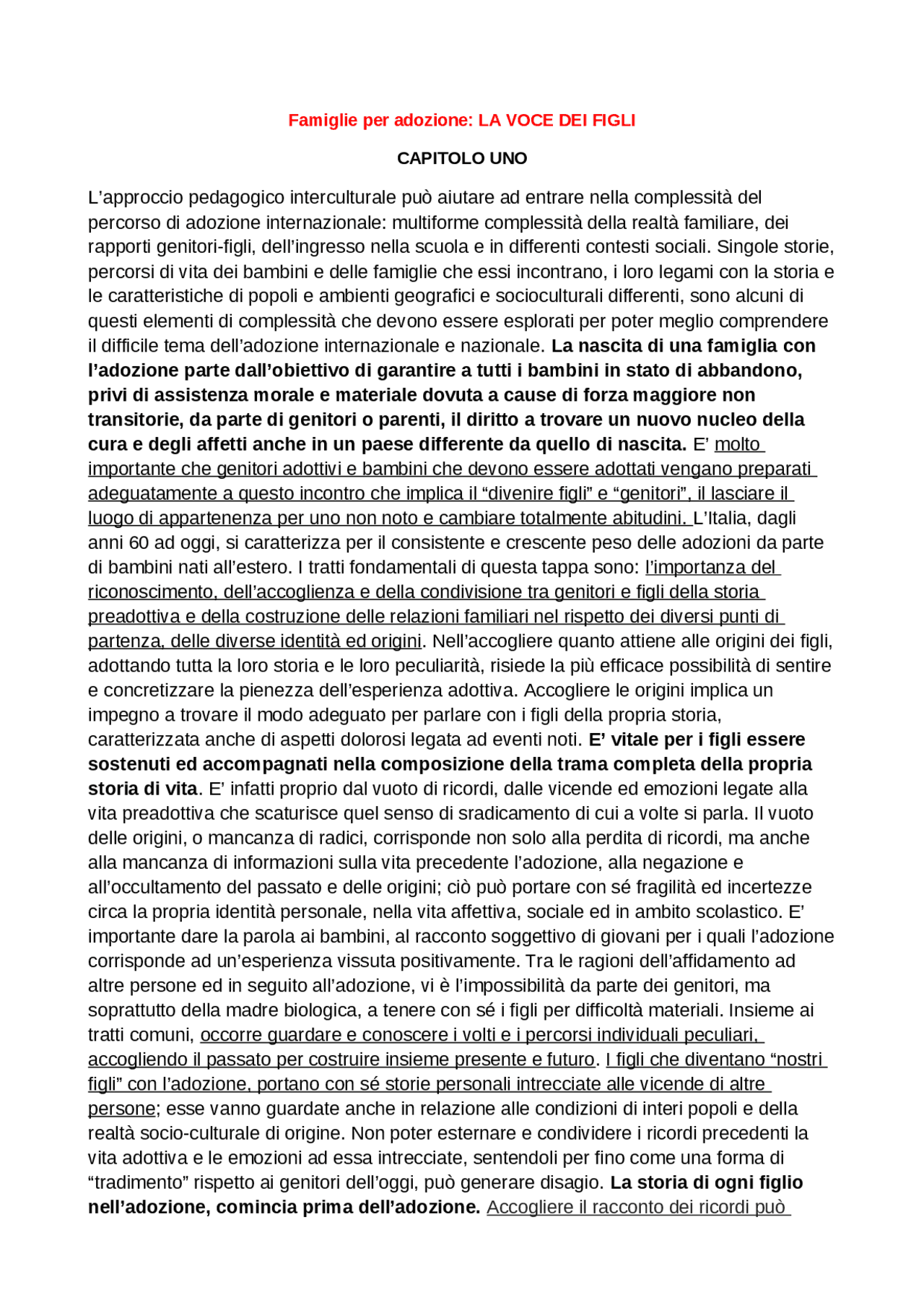 Famiglie Per Adozione Docsity