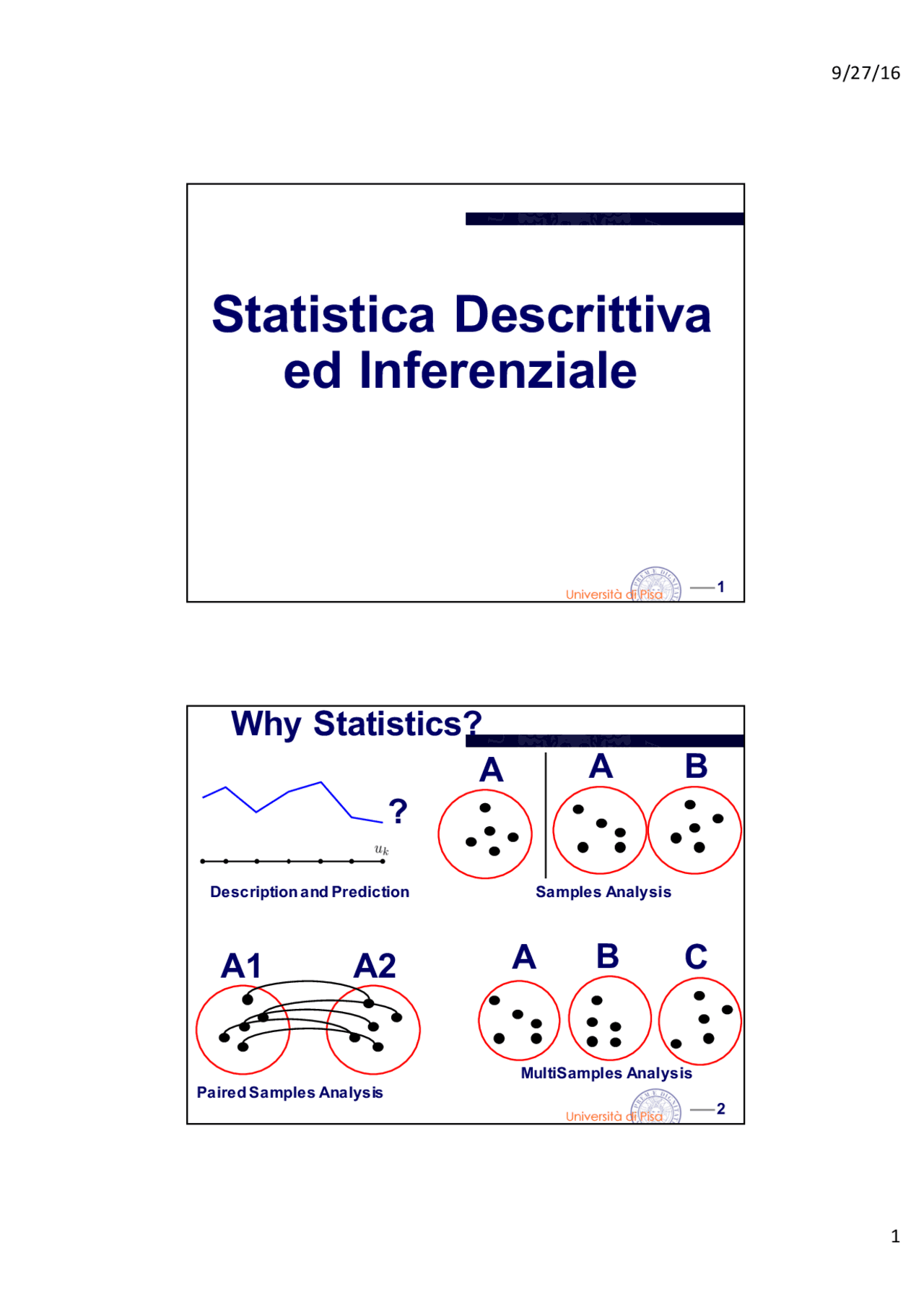 Statistica Descrittiva Docsity