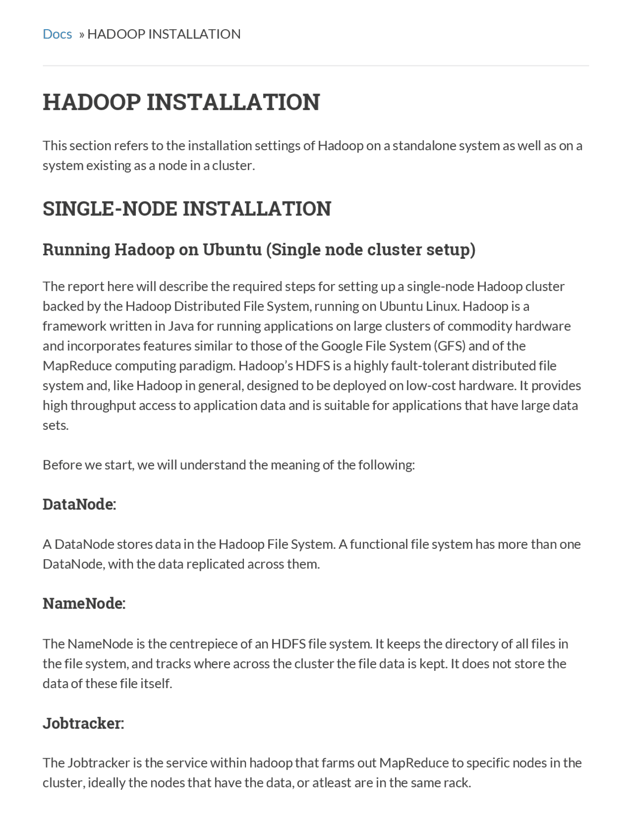 Installing Hadoop Steps Docsity