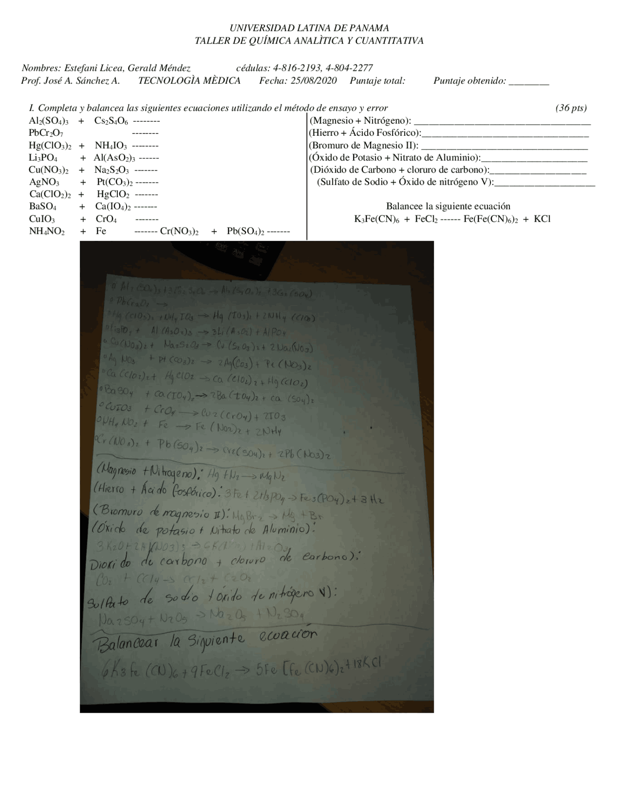 Taller De La Química Analítica Docsity