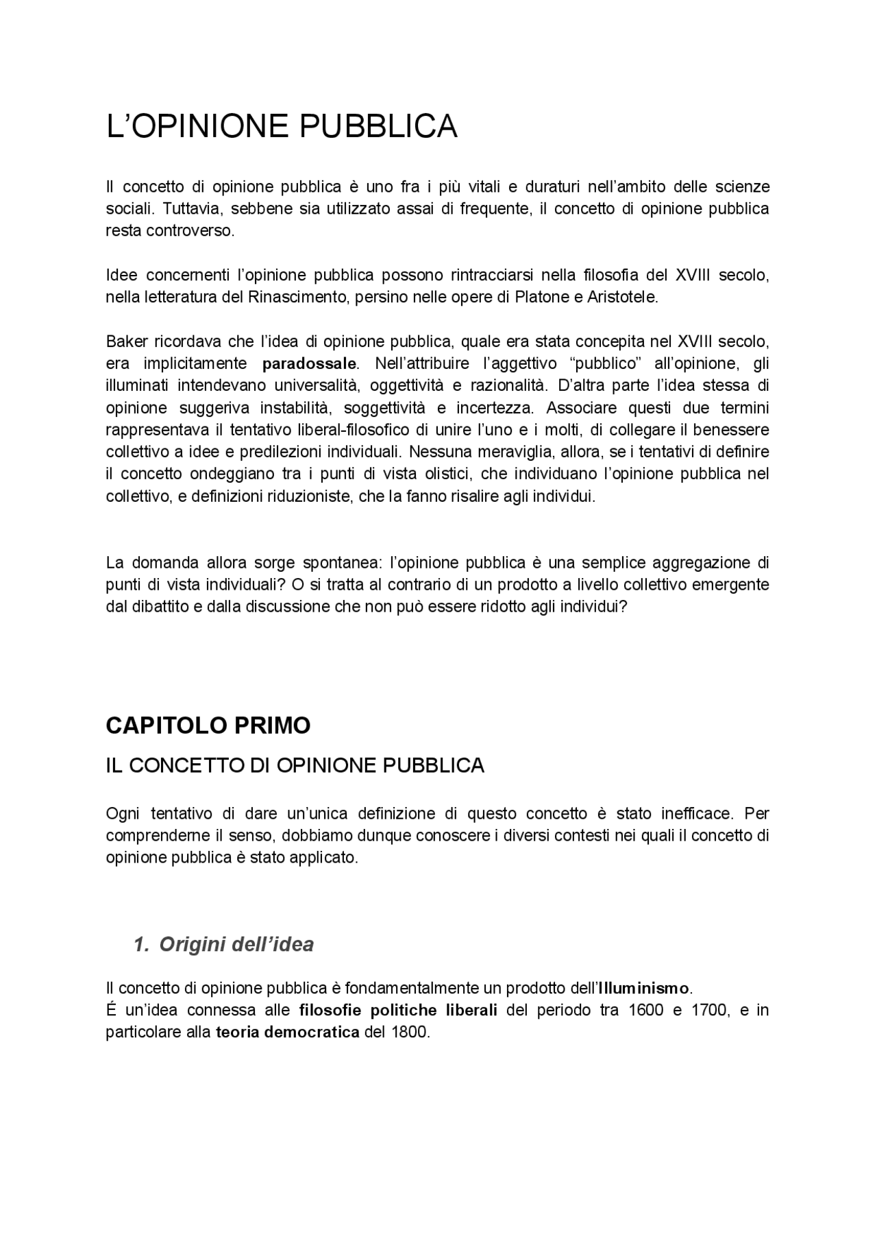 Riassunto Opinione Pubblica Statistica Iulm Docsity
