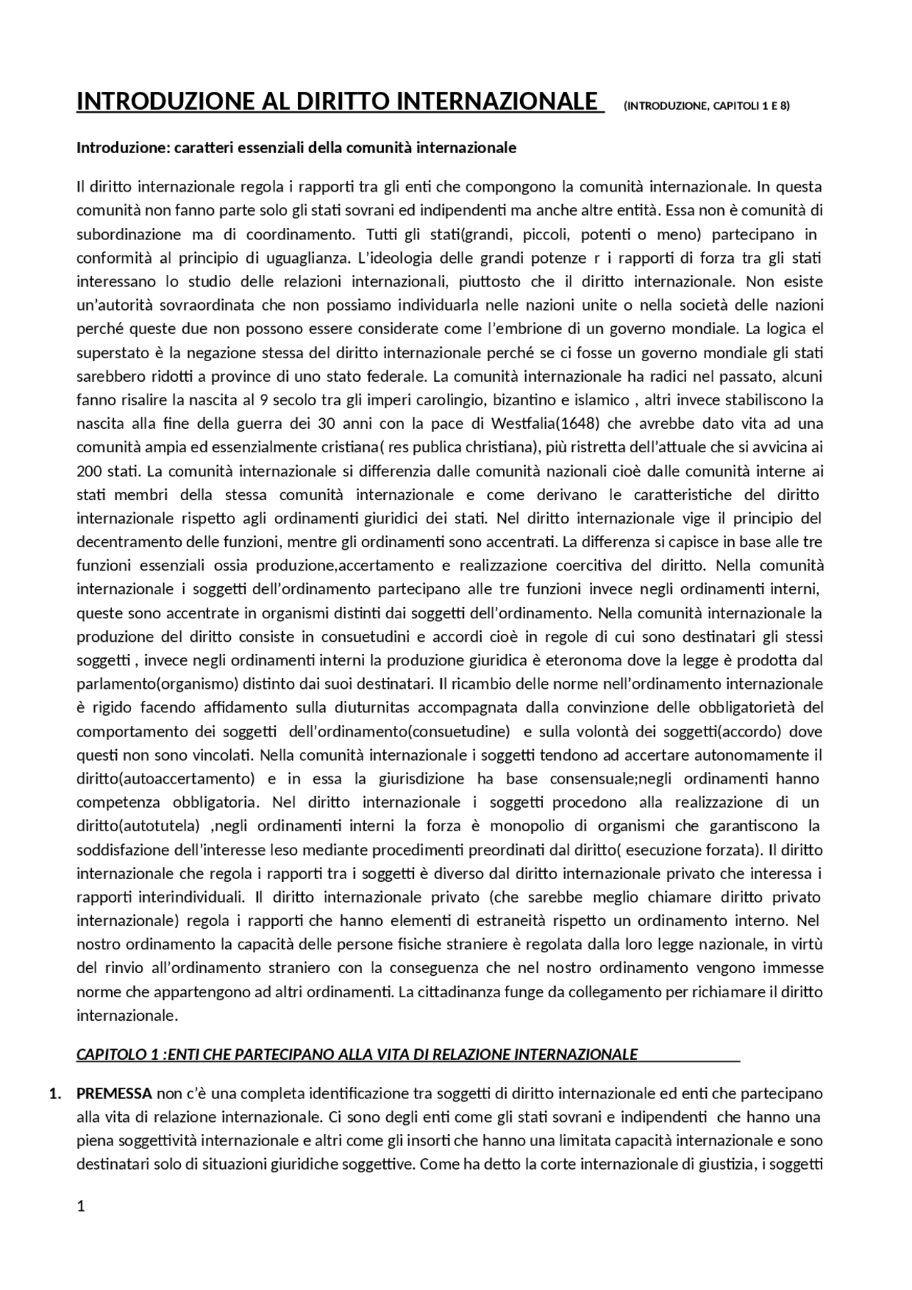 Appunti Di Introduzione Al Diritto Internazionale Docsity
