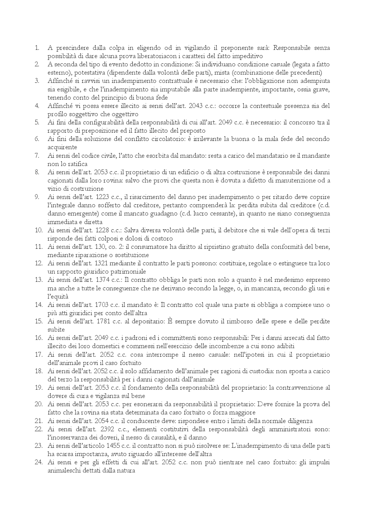 Test Diritto Civile Unipegaso In Ordine Alfabetico Docsity