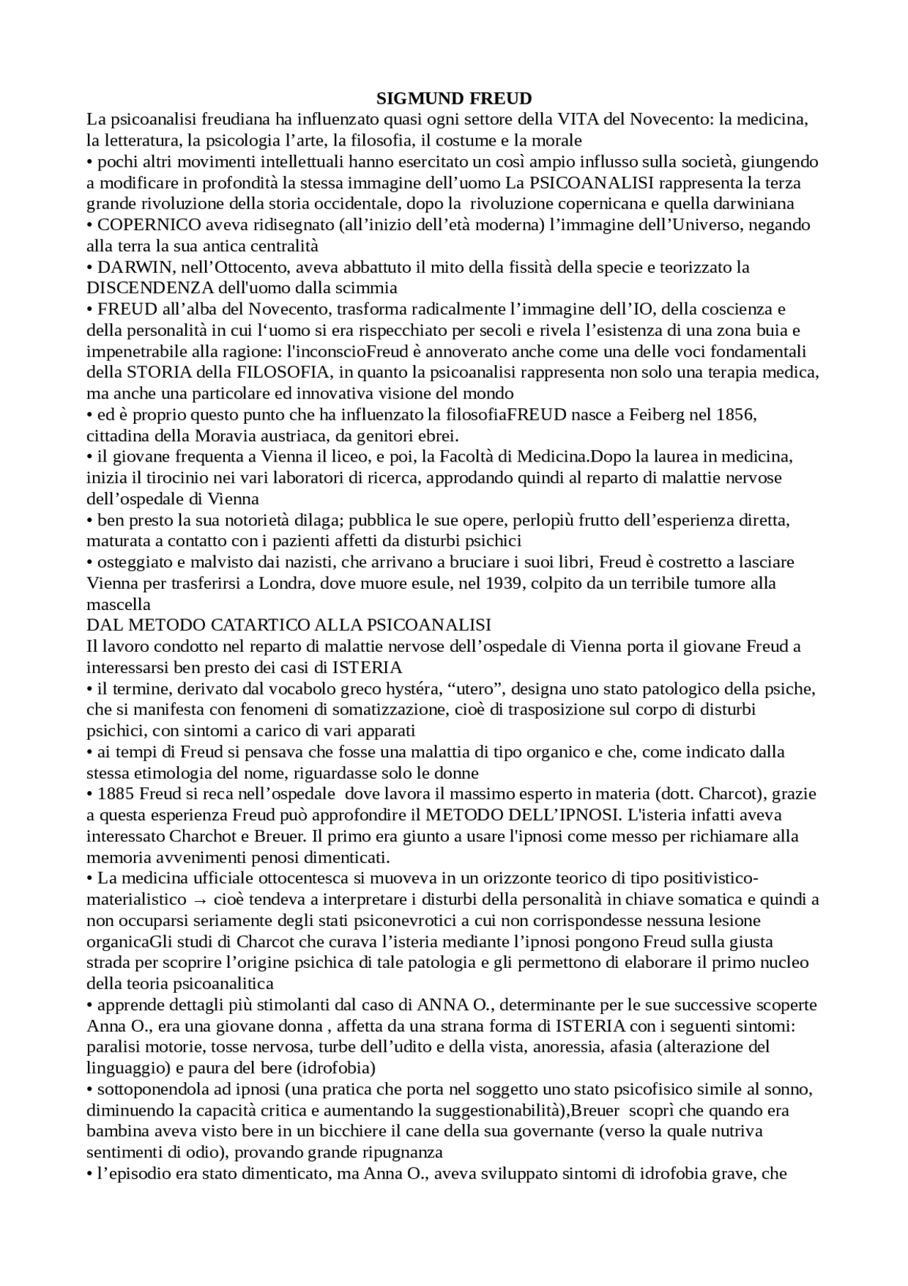 Sigmund Freud Vita E Opere Docsity
