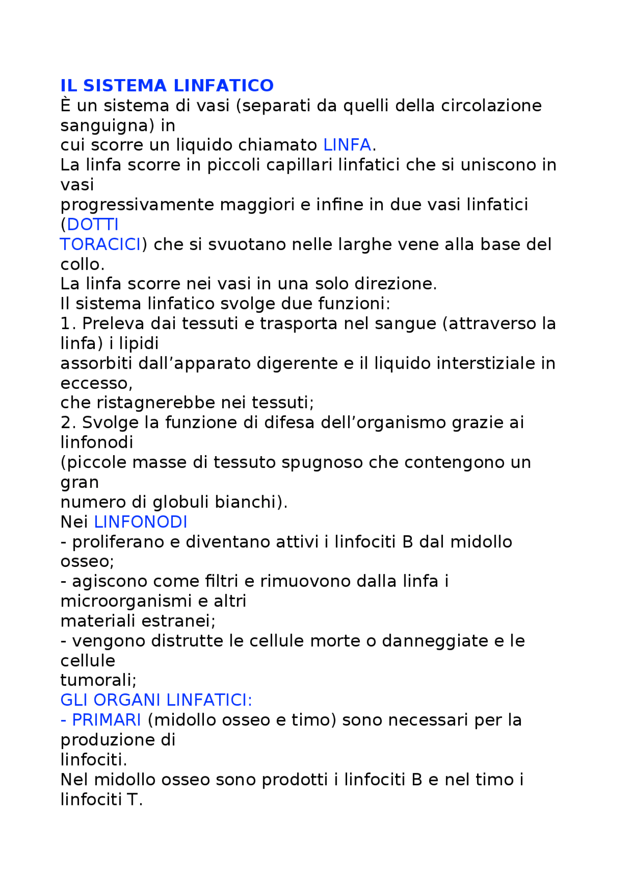Sistema Linfatico Completo Docsity