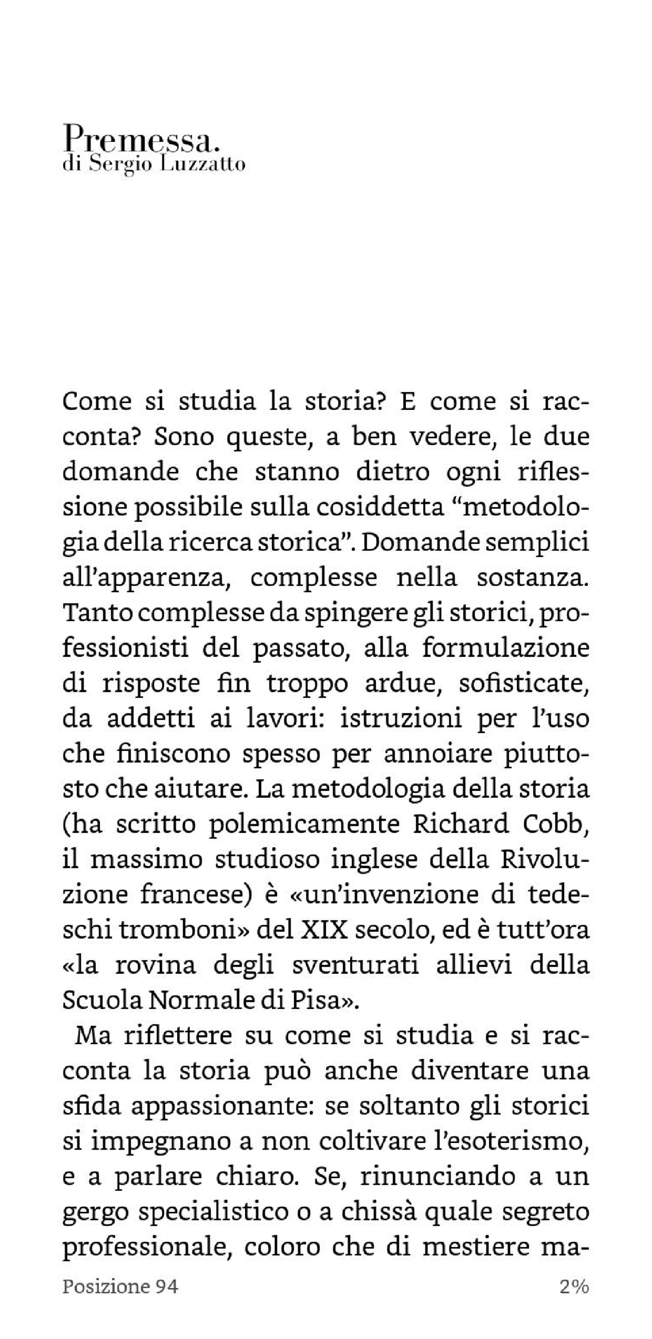 Prima Lezione Di Metodo Storico Premessa Docsity