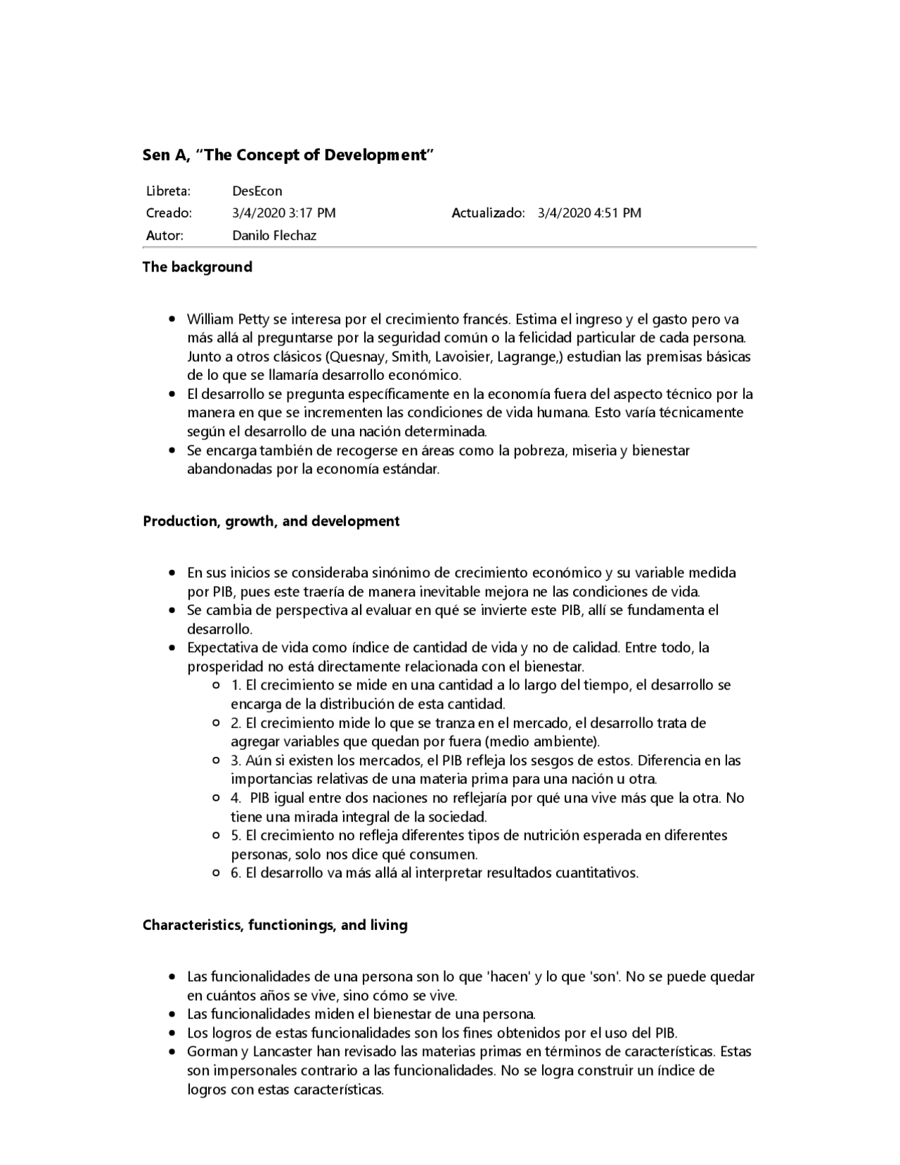 Sen A, “The Concept of Development - Docsity