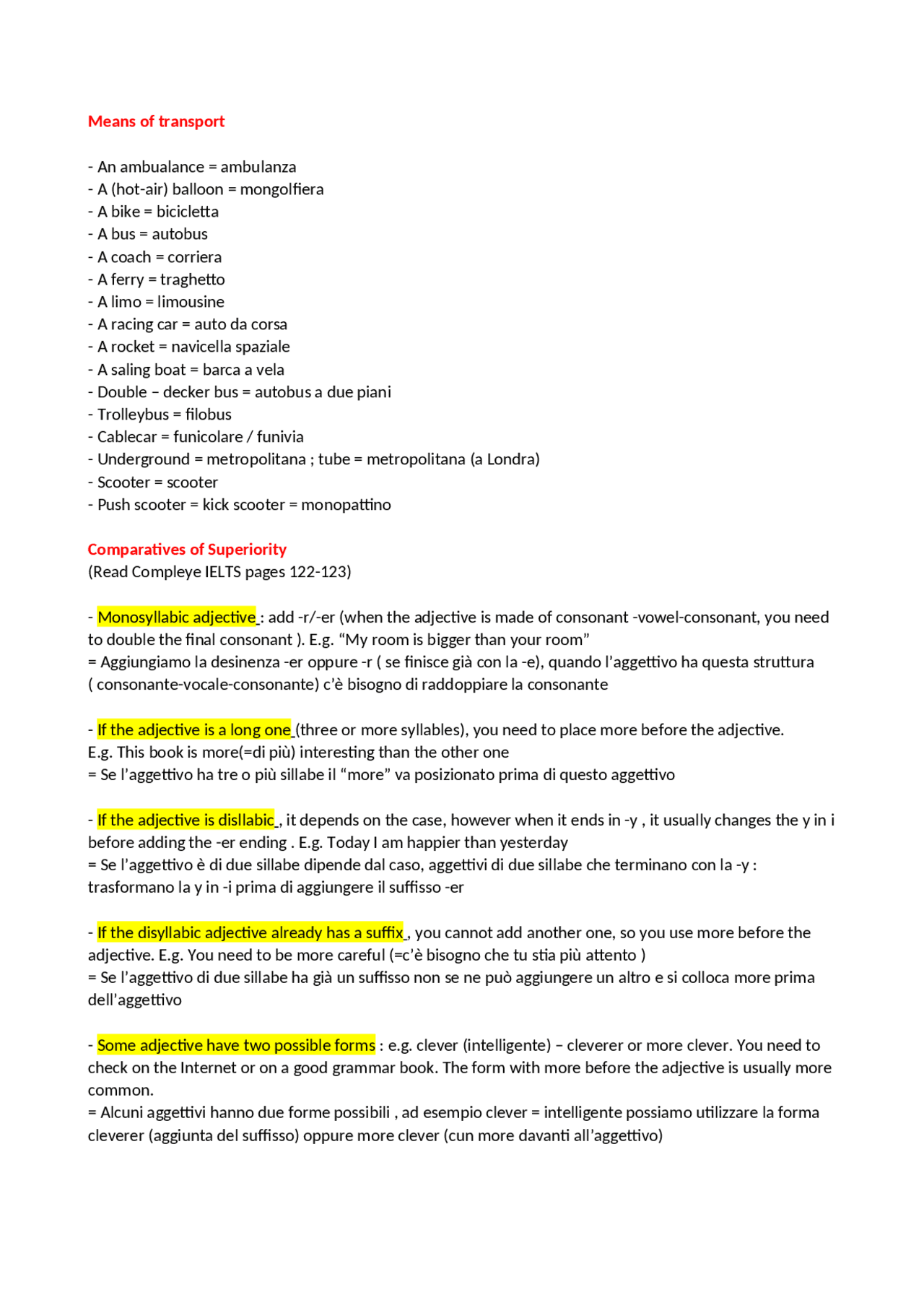 Inglese Appunti Generali Docsity