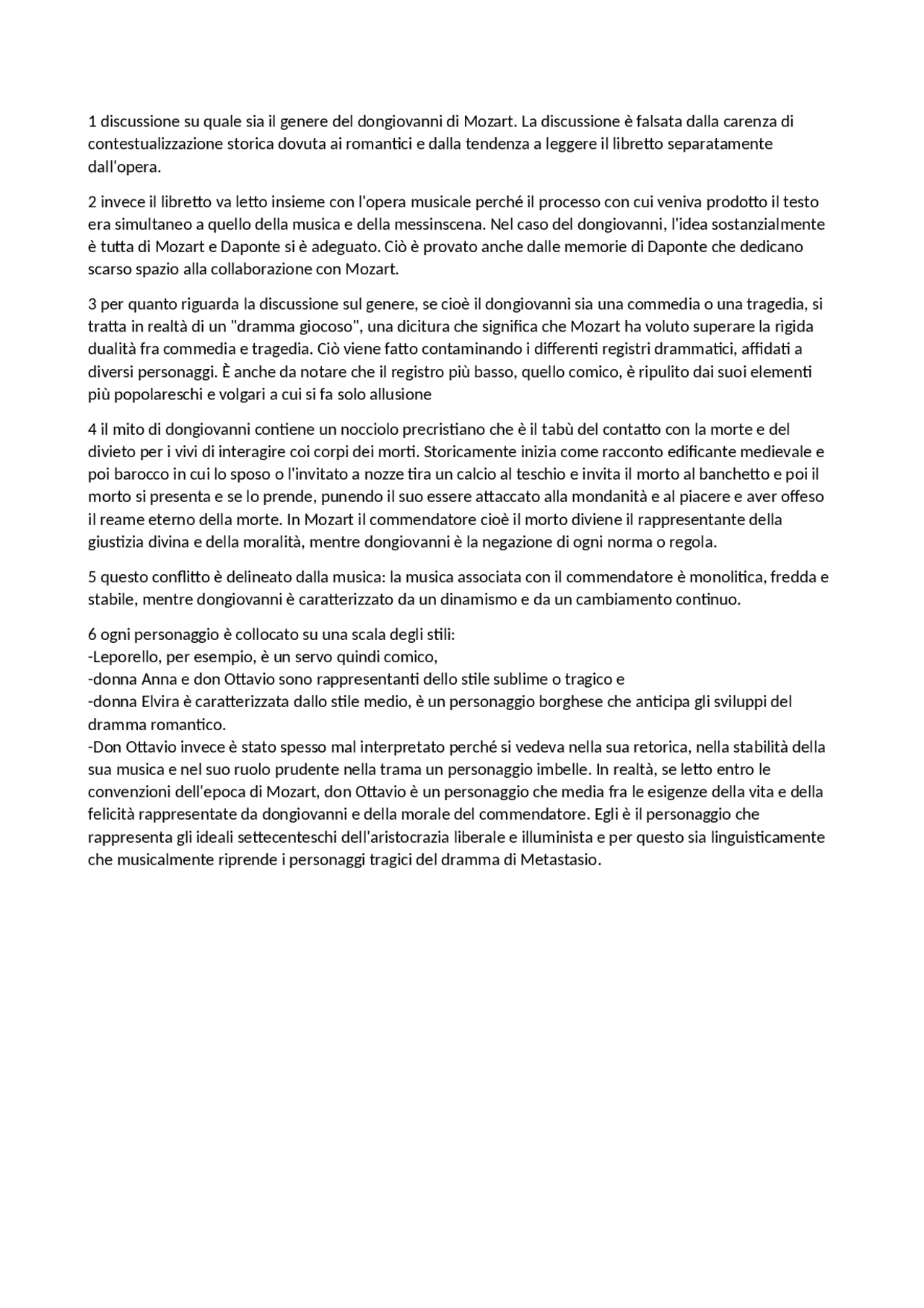 Riassunto Don Giovanni Docsity