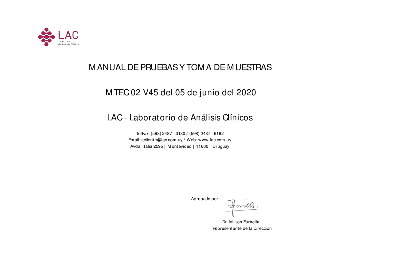 Manual De Pruebas De Diagnóstico Docsity