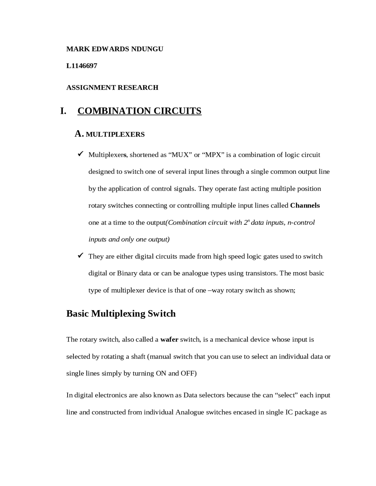 Logic Circuit Systems Docsity