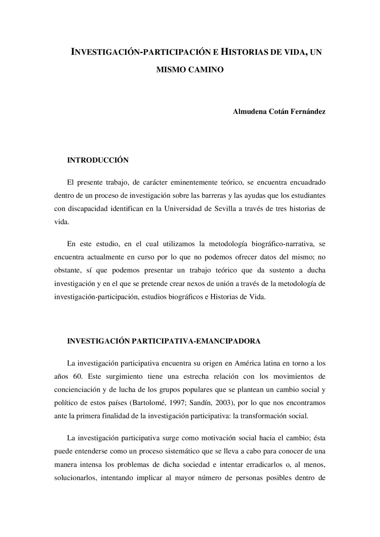 Historia De Vida Teoria Docsity
