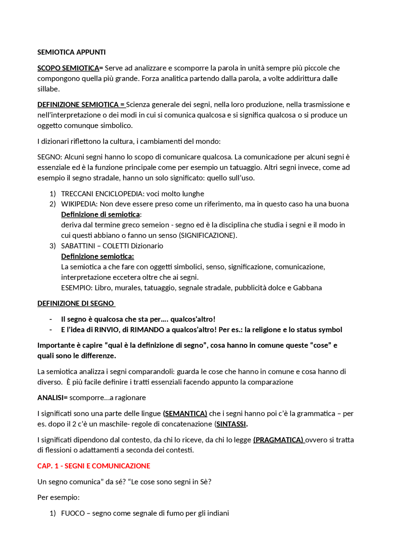 Analisi Semiotica Linguistica Docsity